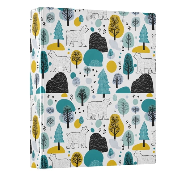 Three Ring Binder Bear Tree 1.5 Inch Round Binder D-Rings for Office ...