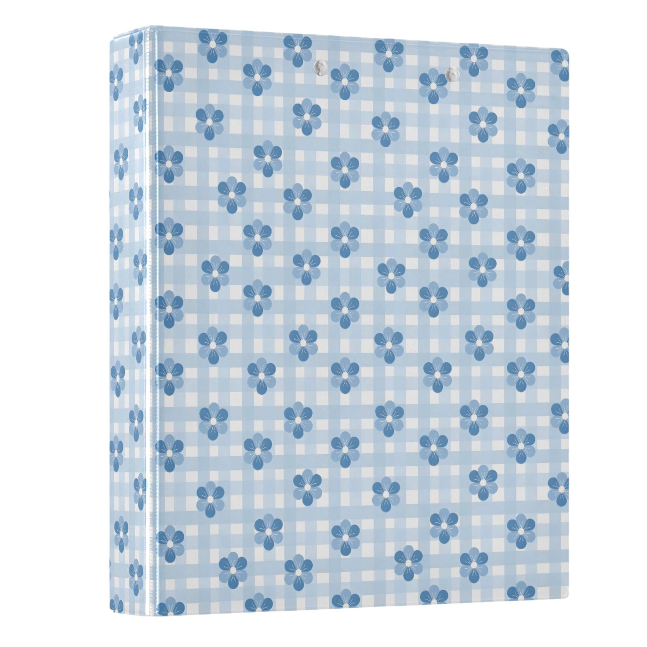 Three Ring Binder Blue Flowers 1.5 Inch Round Binder D-Rings for Office ...