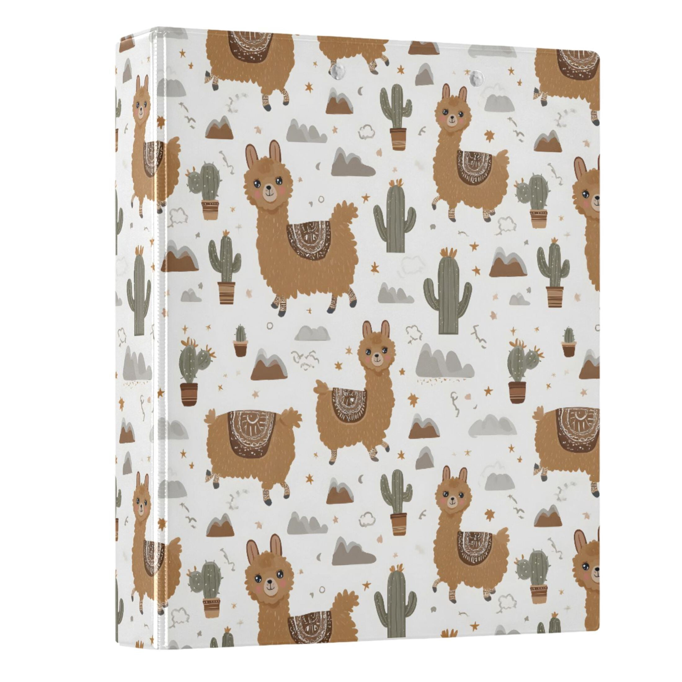 Three Ring Binder Cactus Brown Alpaca 1.5 Inch Round Binder D-Rings for ...