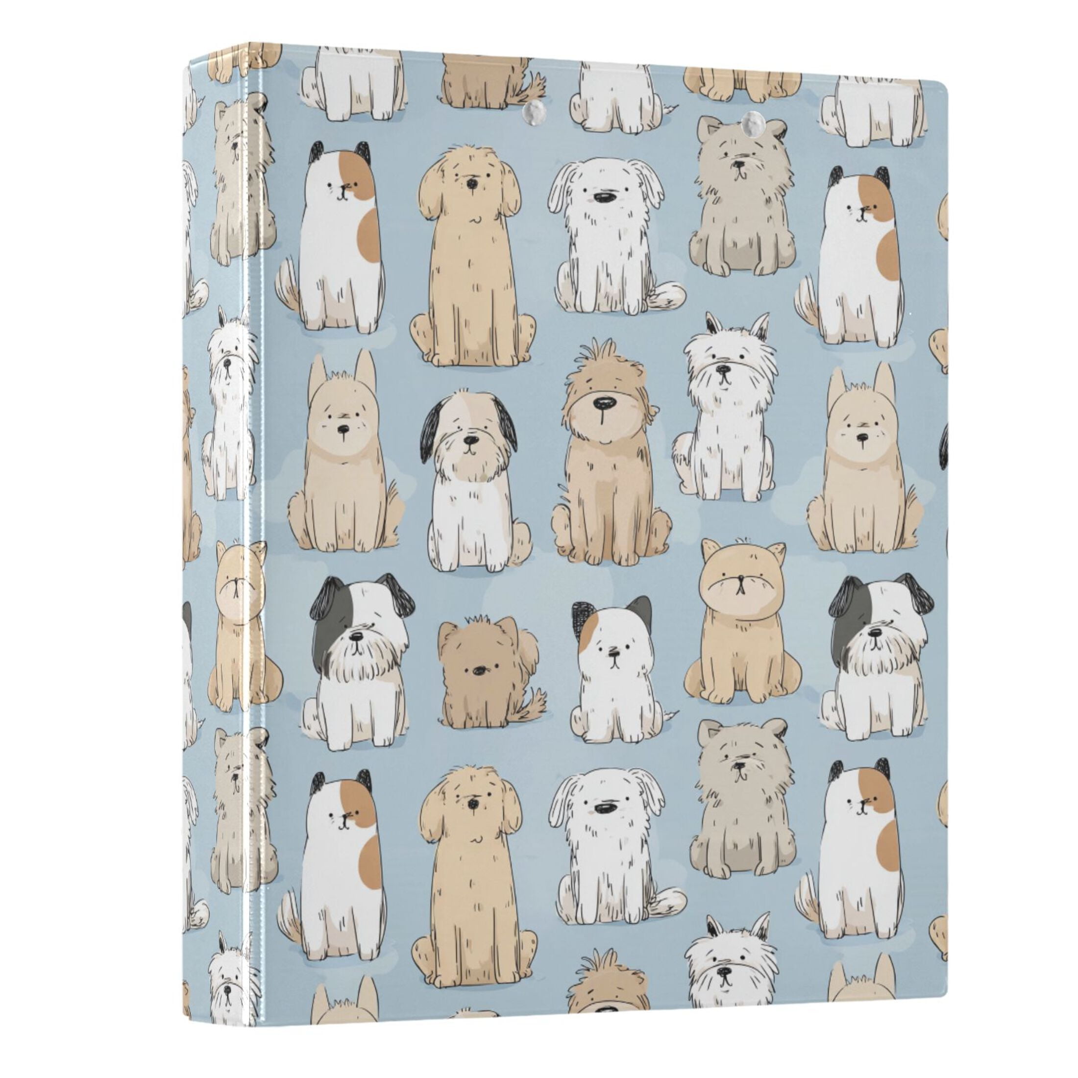 Three Ring Binder Cartoon Dogs 1.5 Inch Round Binder D-Rings for Office ...
