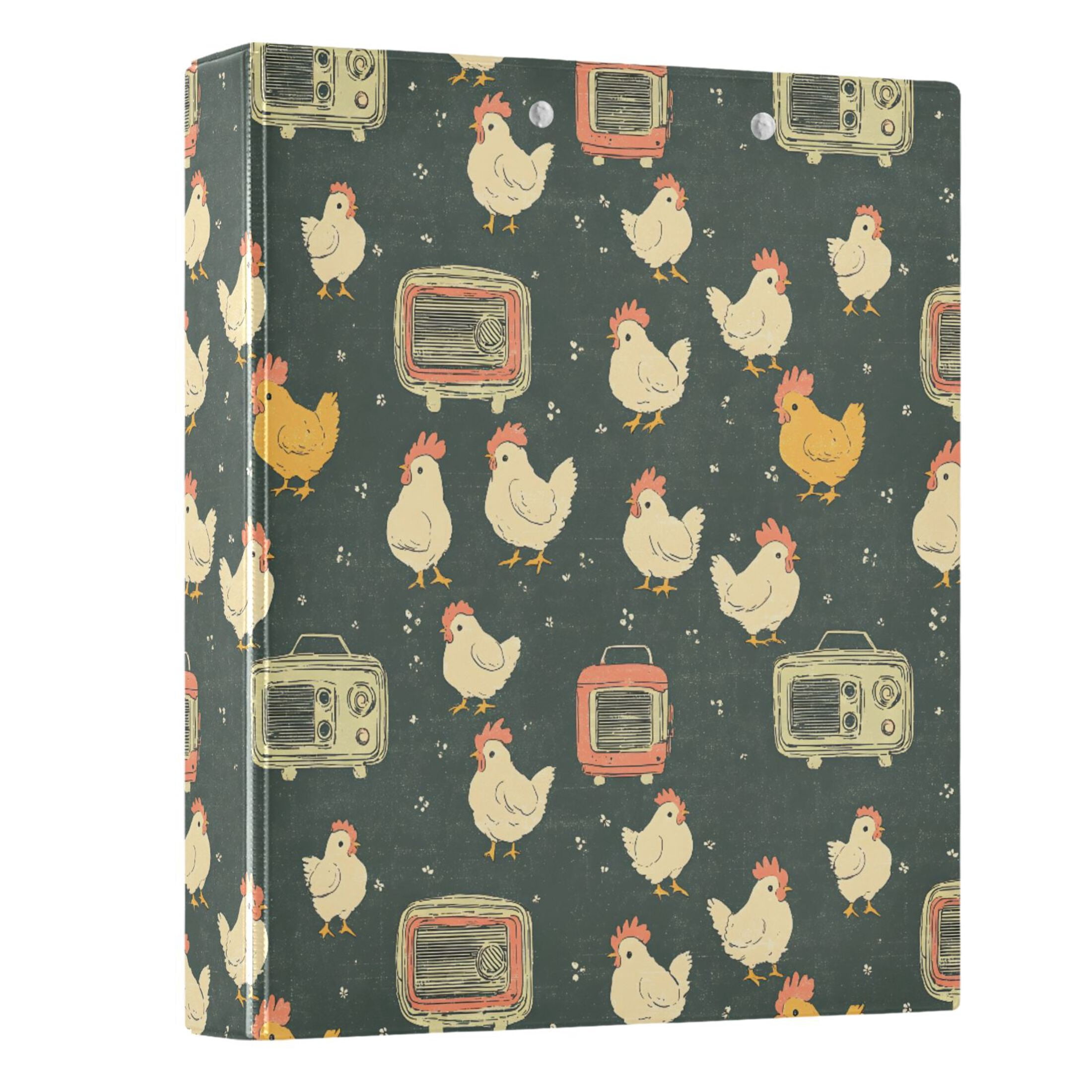 Three Ring Binder Chicken Radio 1.5 Inch Round Binder D-Rings for ...