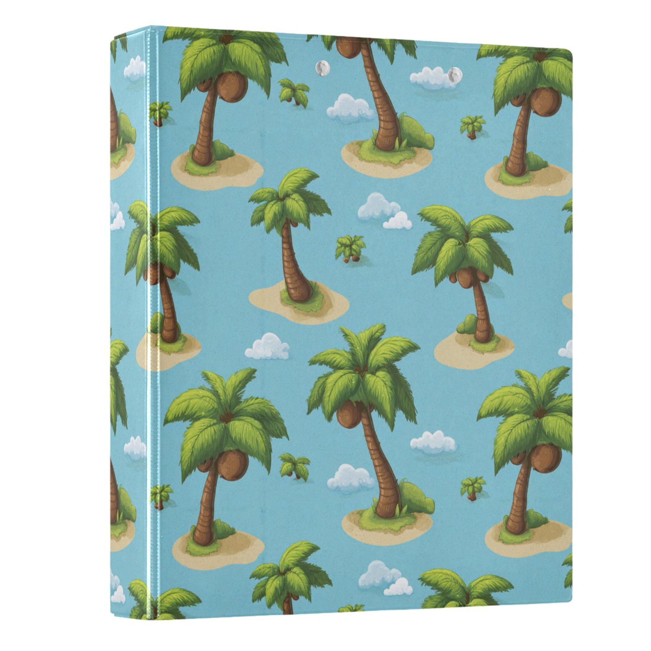 Three Ring Binder Coconut Trees 1.5 Inch Round Binder D-Rings for ...