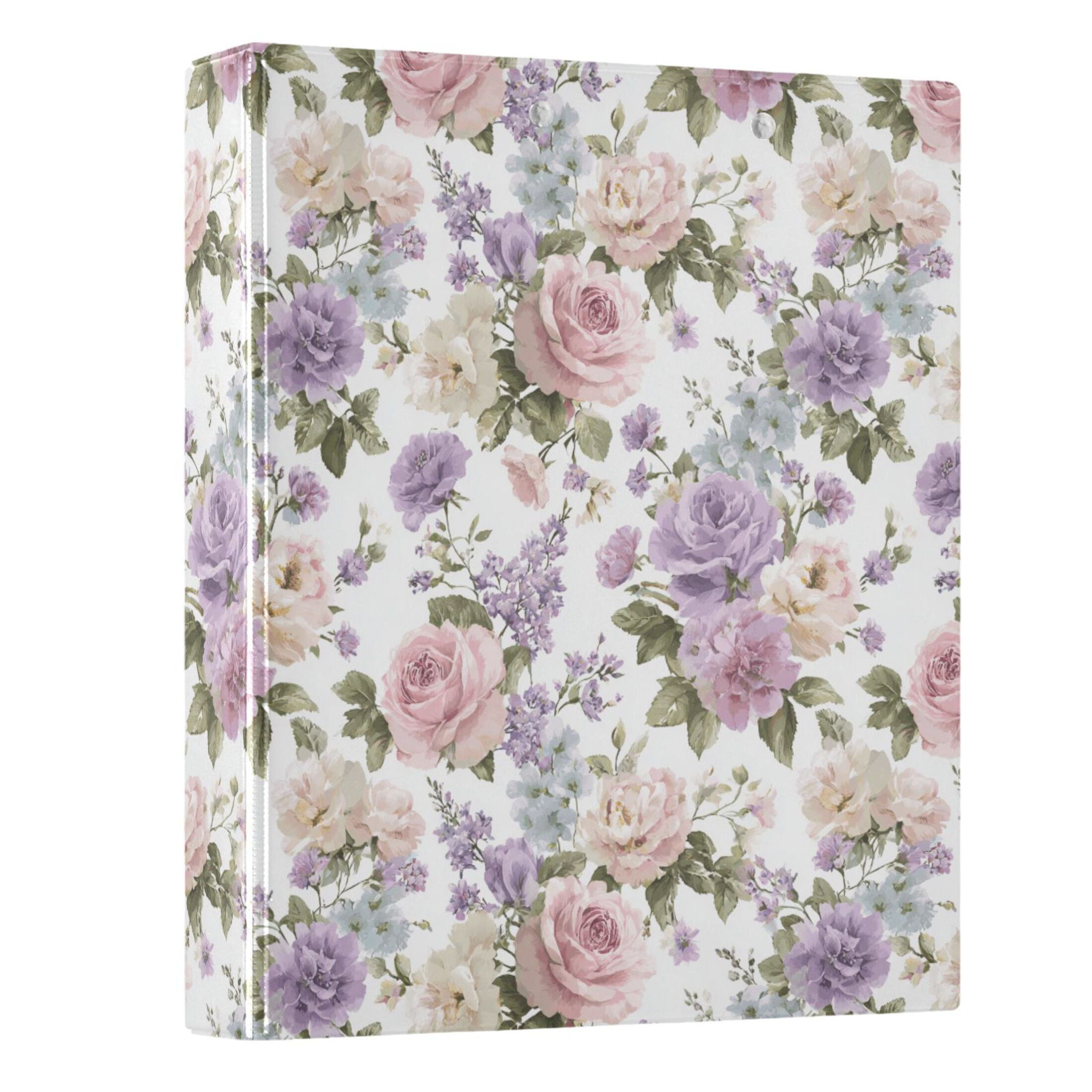 Three Ring Binder Country Garden Flowers 1.5 Inch Round Binder D-Rings ...