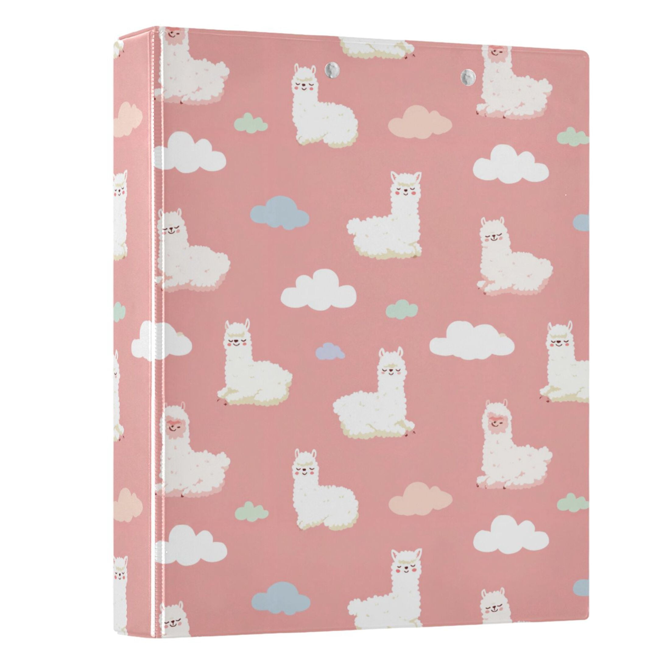 Three Ring Binder Cute Alpaca 1.5 Inch Round Binder D-Rings for Office ...