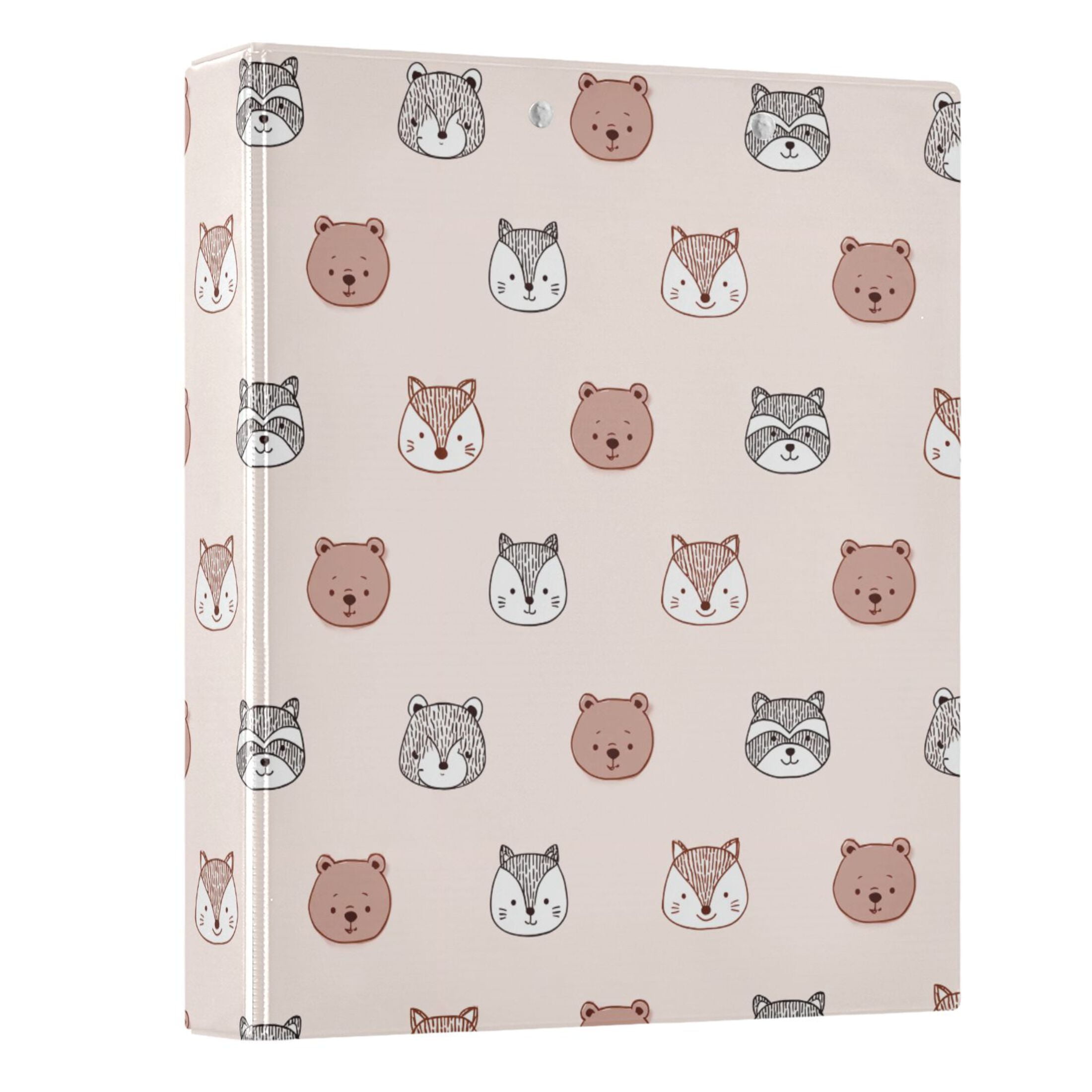 Three Ring Binder Cute Animal Faces 1.5 Inch Round Binder D-Rings for ...