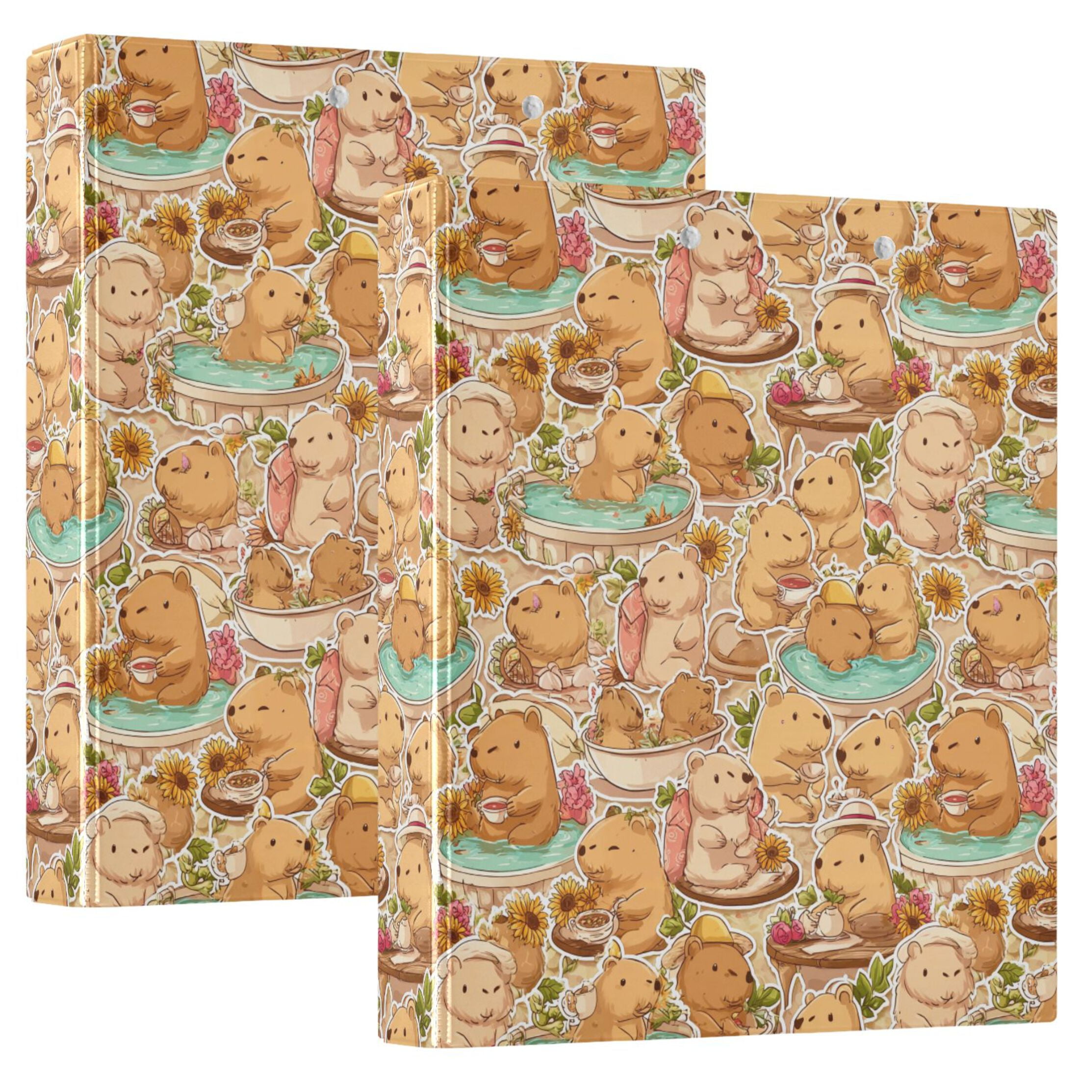 Three Ring Binder Cute Capybaras 1.5 Inch Round Binder D-Rings for ...