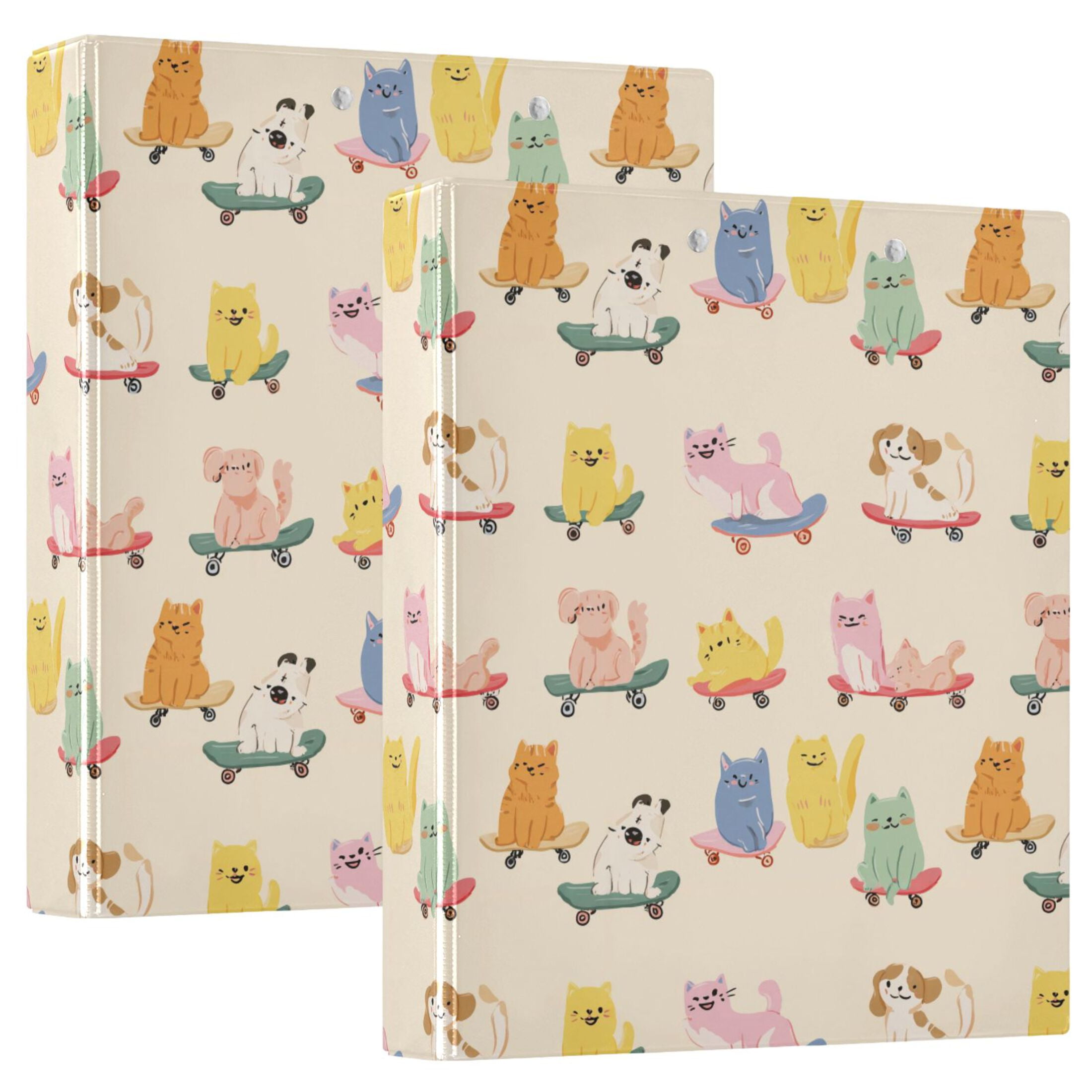 Three Ring Binder Cute Cartoon 1.5 Inch Round Binder D-Rings for Office ...