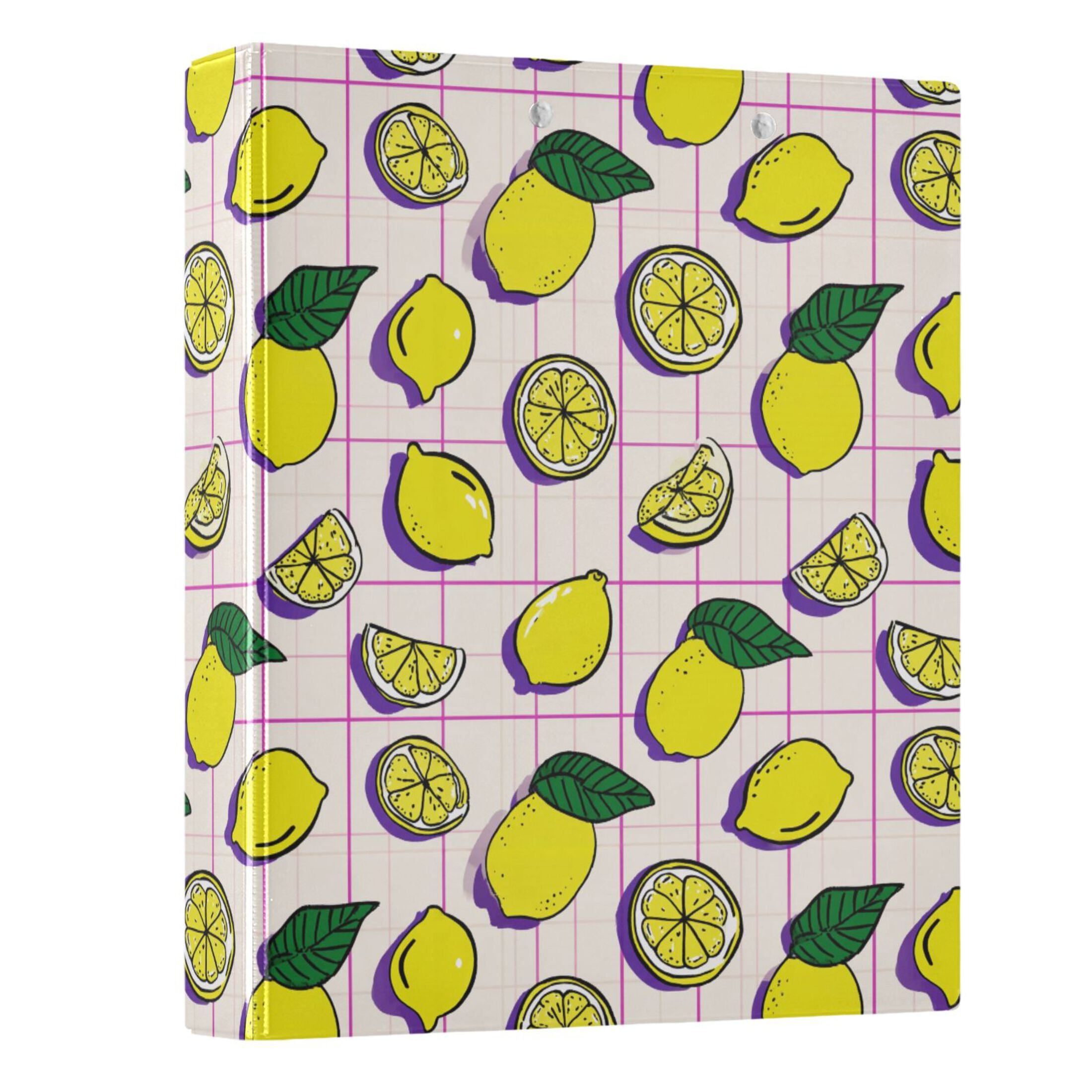 Three Ring Binder Cute Cartoon Lemon 1.5 Inch Round Binder D-Rings for ...