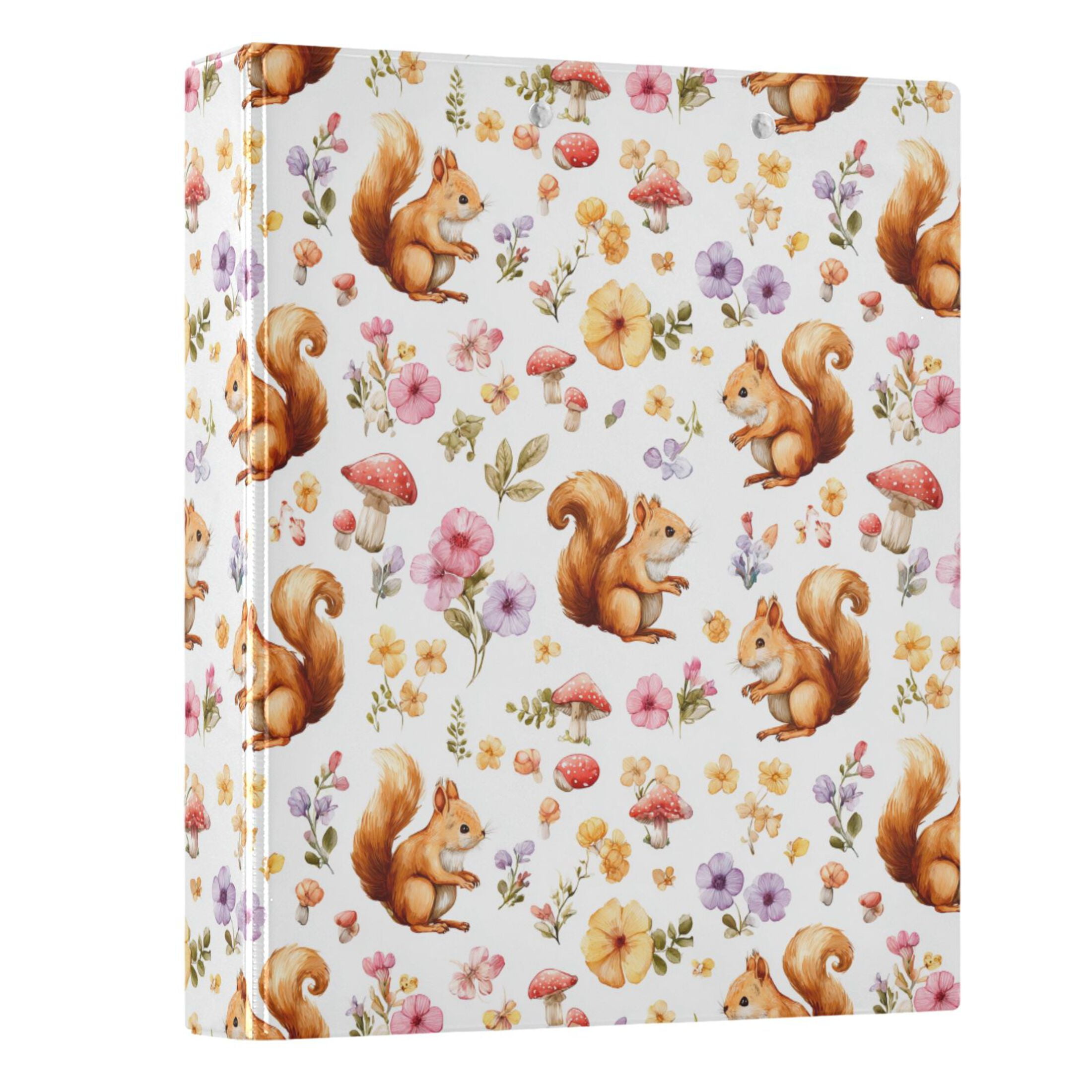 Three Ring Binder Cute Cartoon Squirrel 1.5 Inch Round Binder D-Rings ...