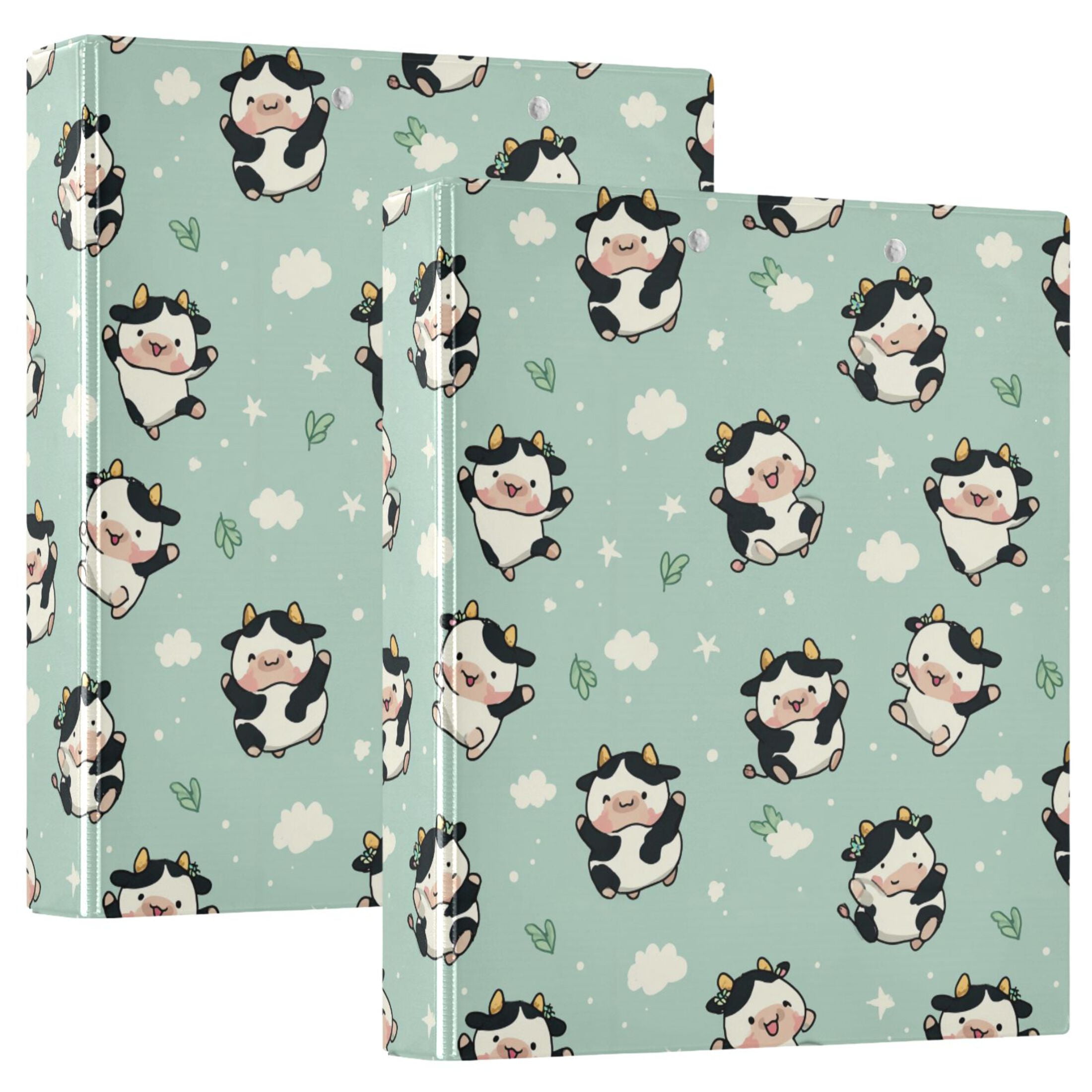 Three Ring Binder Cute Cow 1.5 Inch Round Binder D-Rings for Office ...
