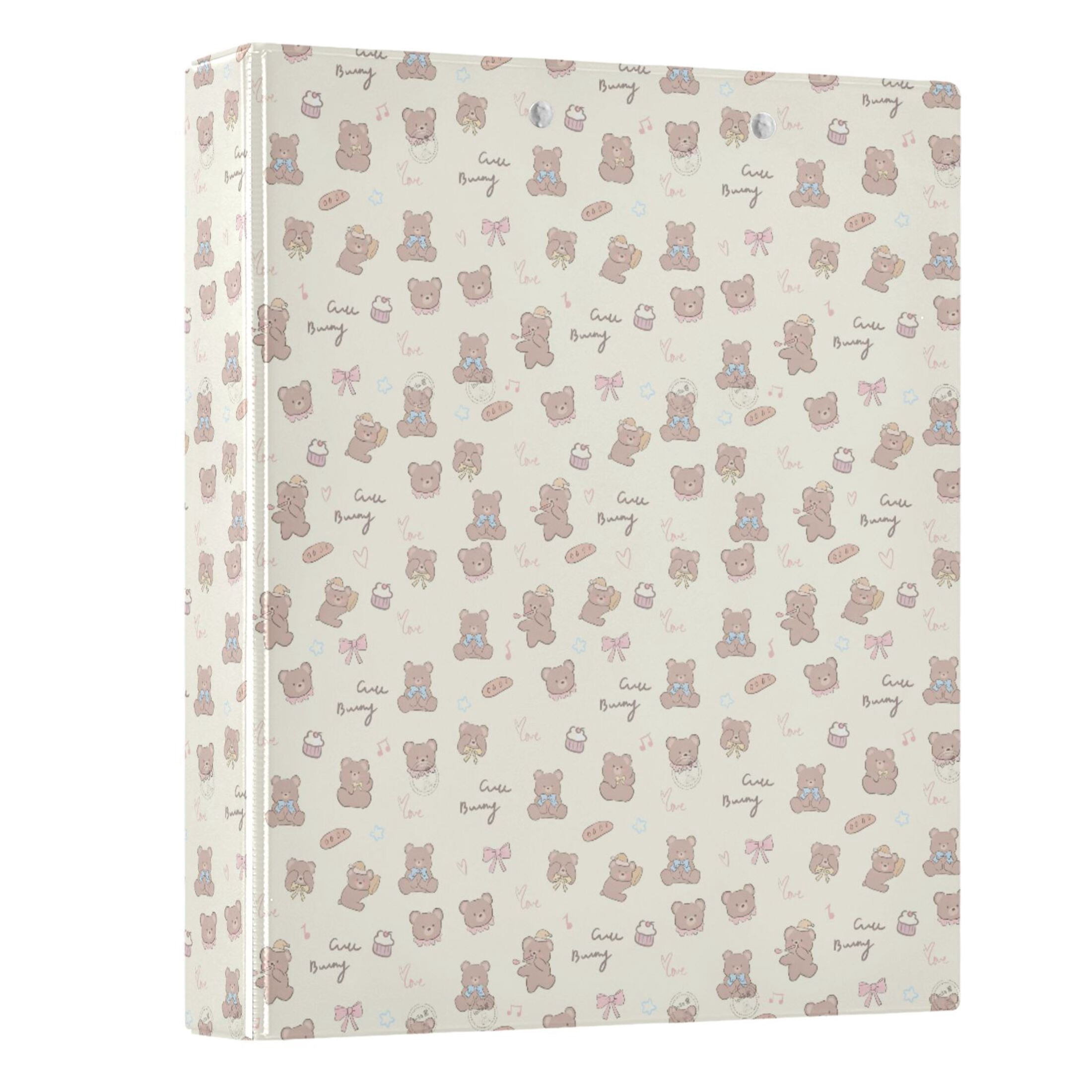 Three Ring Binder Cute Little Bear 1.5 Inch Round Binder D-Rings for ...