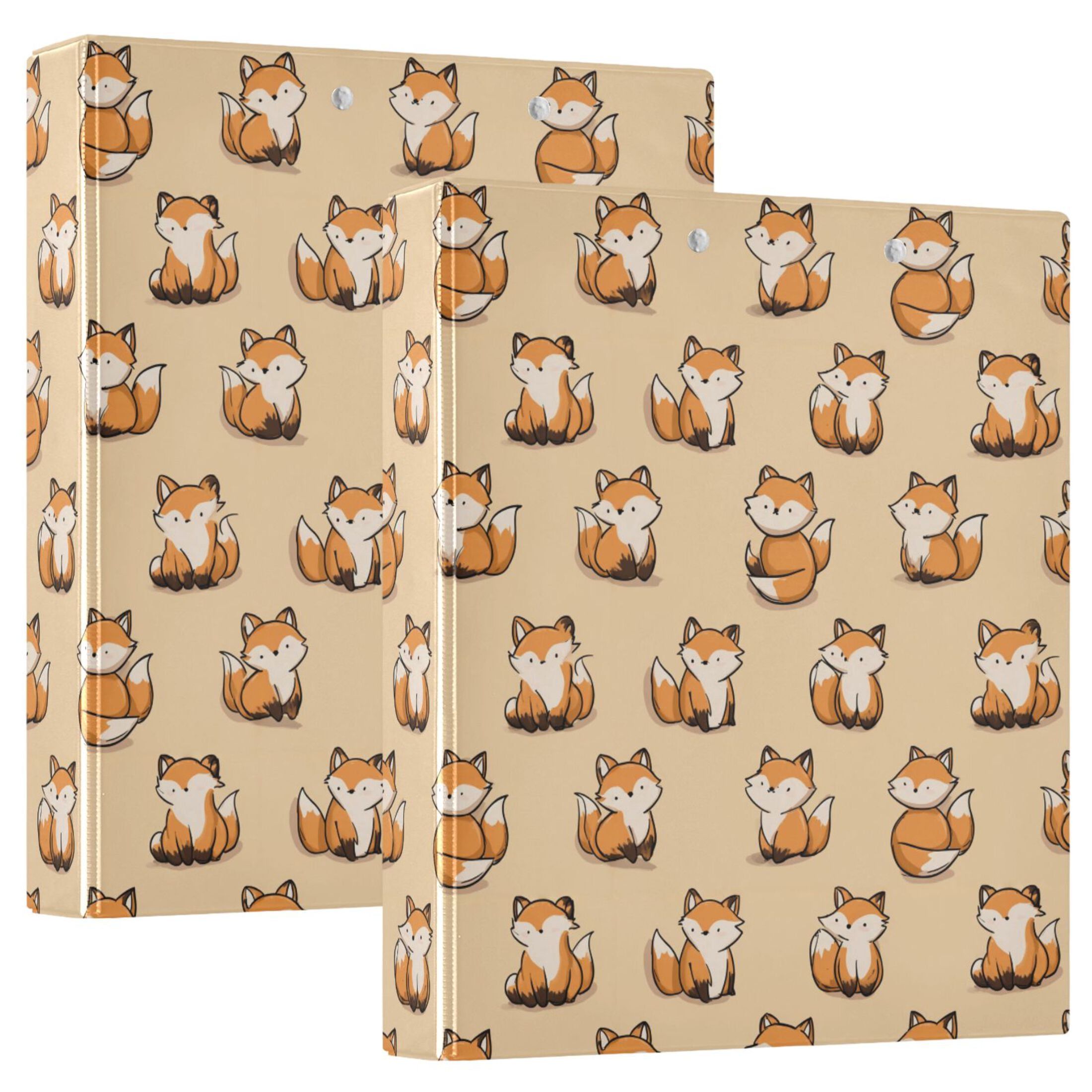 Three Ring Binder Cute Little Fox 1.5 Inch Round Binder D-Rings for ...