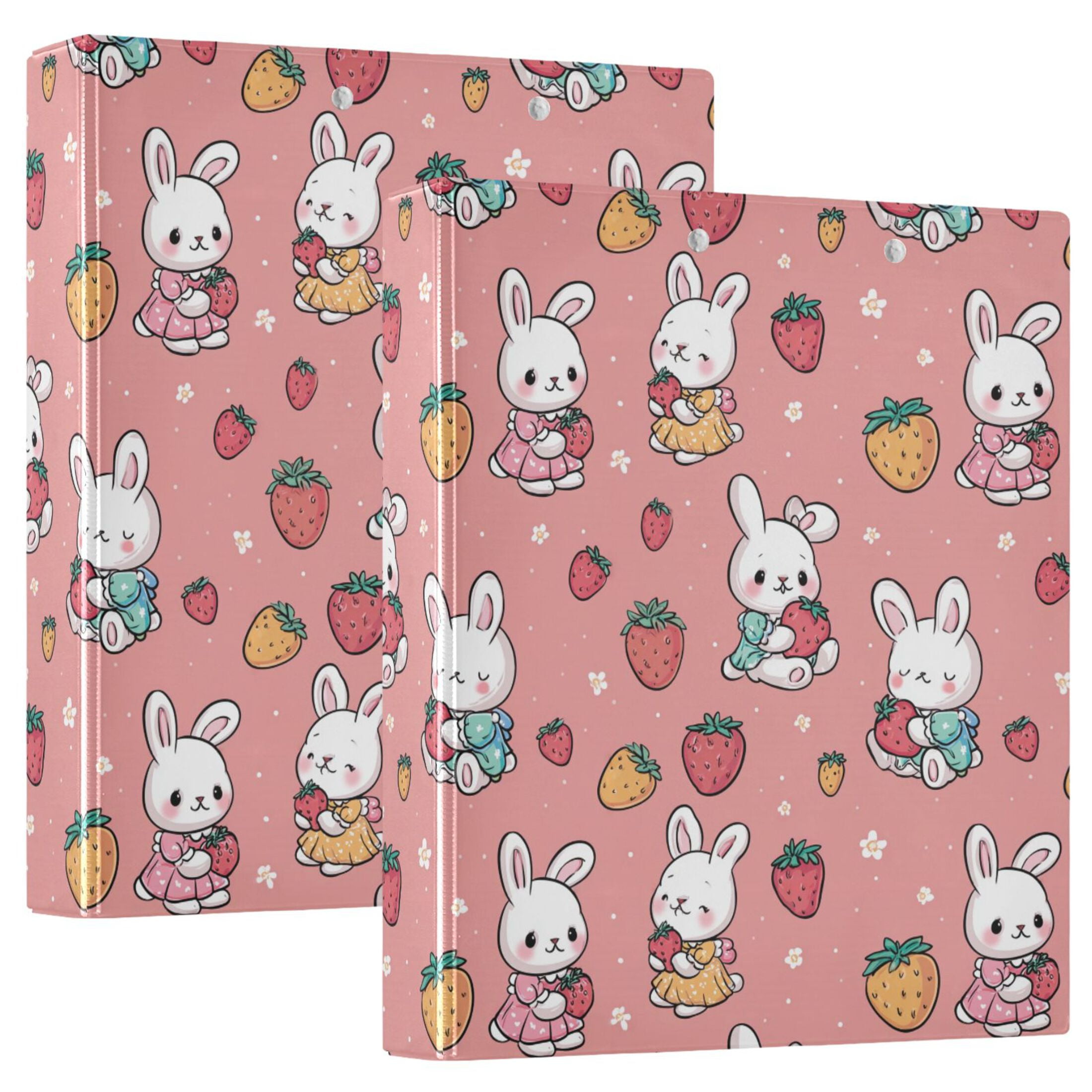 Three Ring Binder Cute Rabbit in A Skirt 1.5 Inch Round Binder D-Rings ...