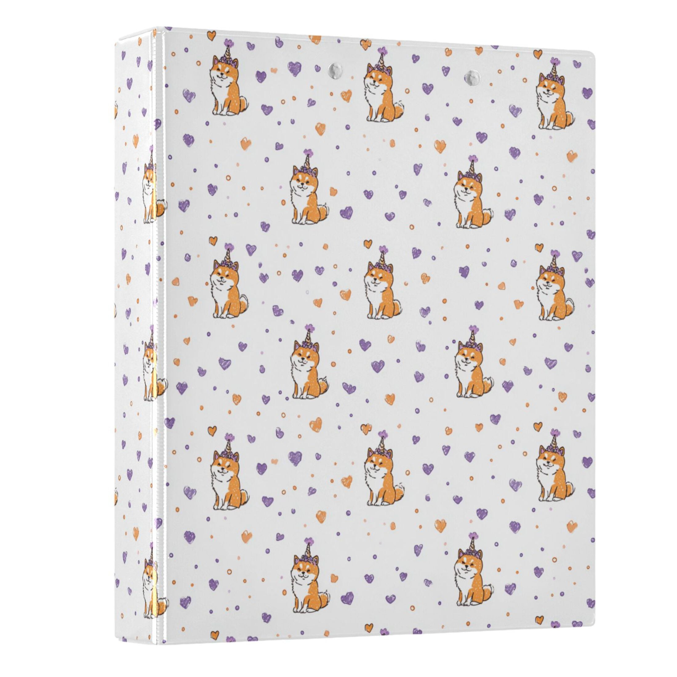 Three Ring Binder Cute Shiba Inu 1.5 Inch Round Binder D-Rings for ...