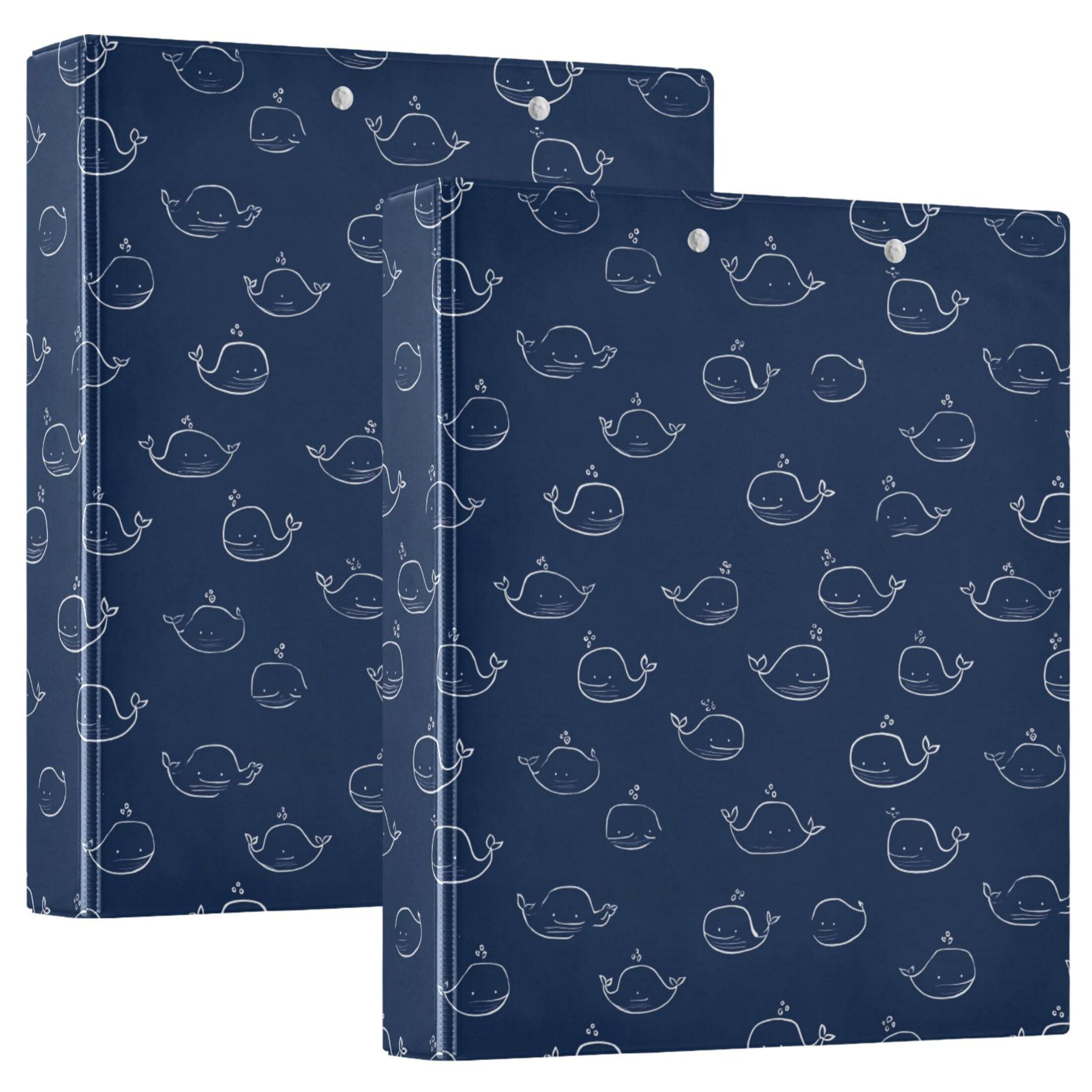 Three Ring Binder Cute White Whale 1.5 Inch Round Binder D-Rings for ...