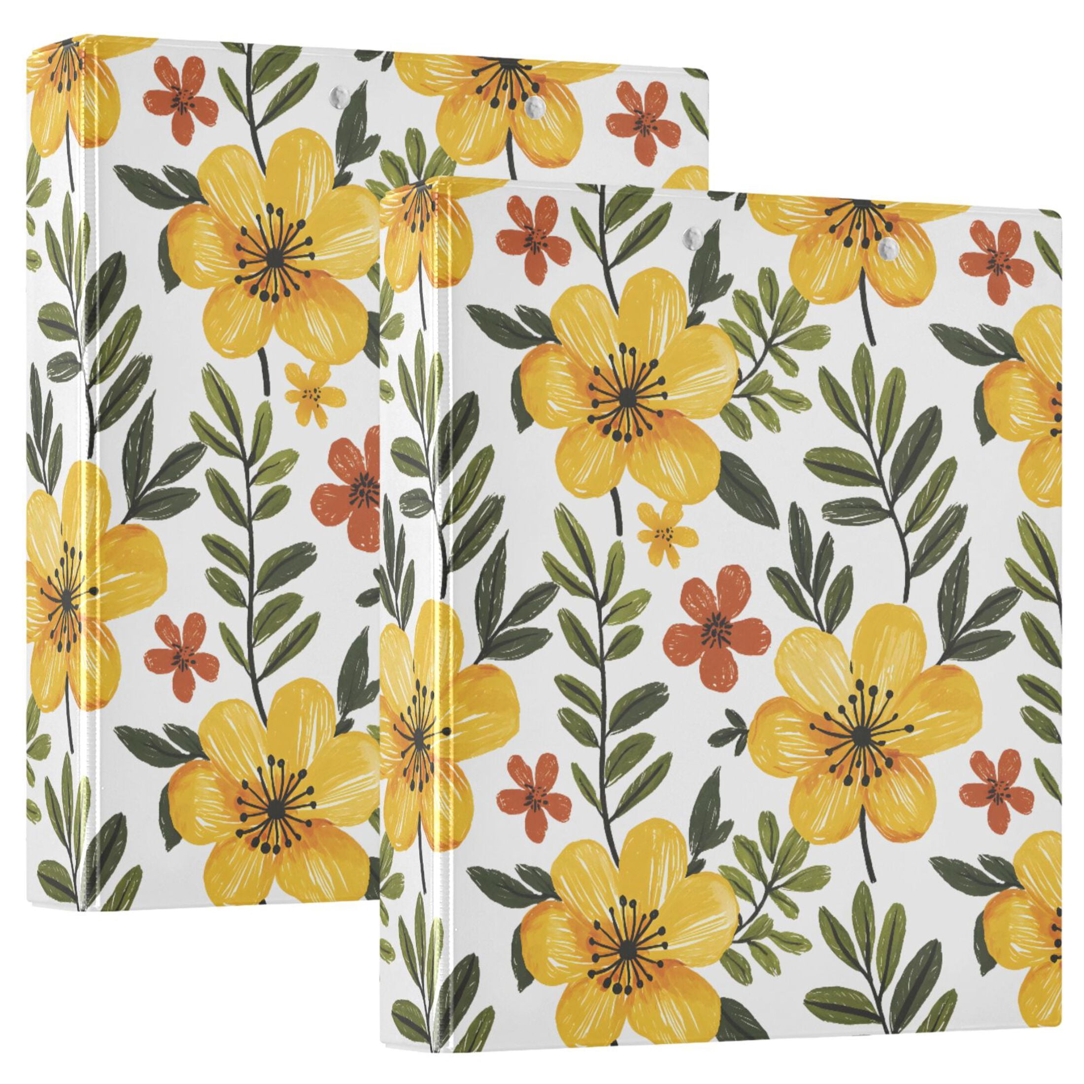 Three Ring Binder Grass Flower 1.5 Inch Round Binder D-Rings for Office ...