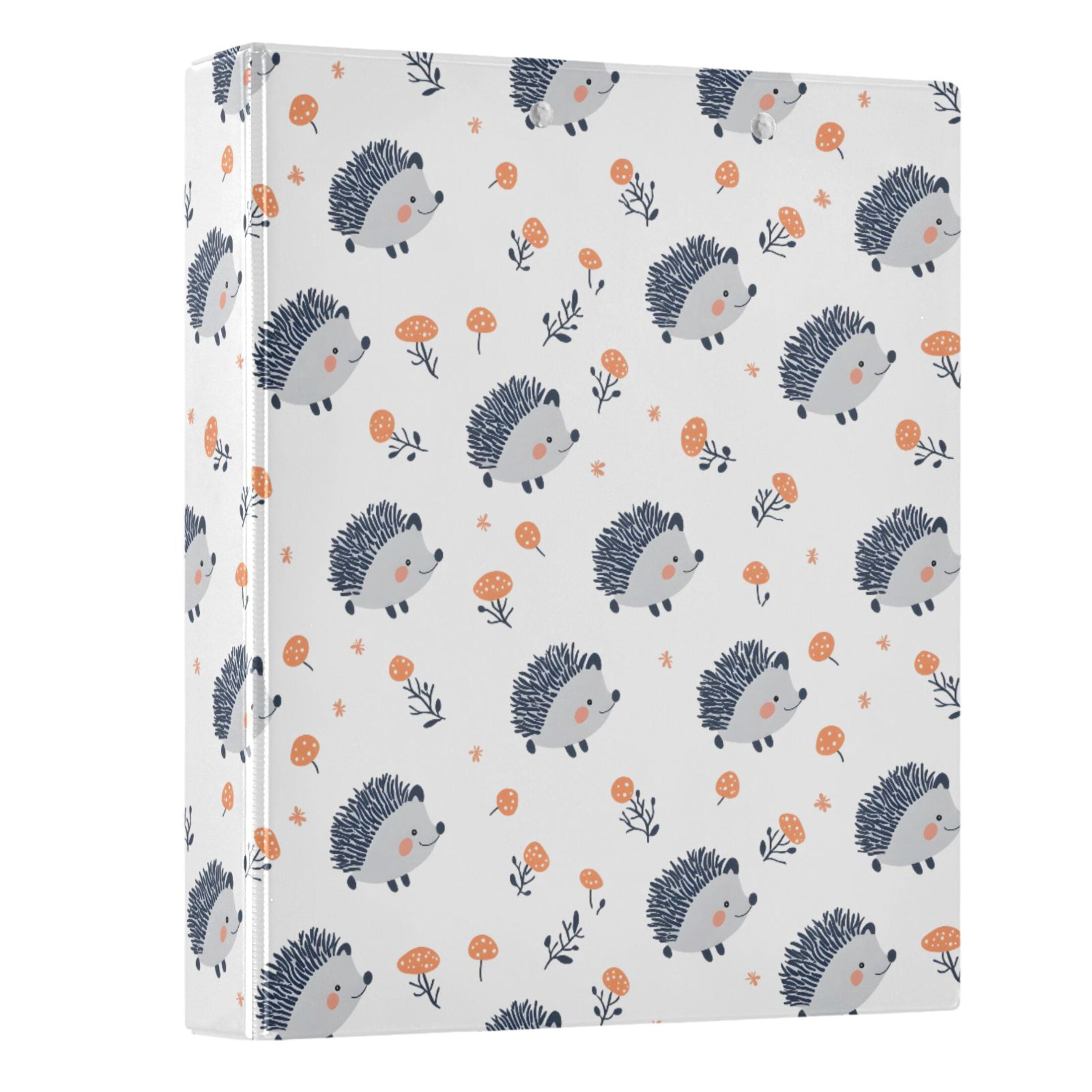 Three Ring Binder Grass Tile Hedgehog 1.5 Inch Round Binder D-Rings for ...