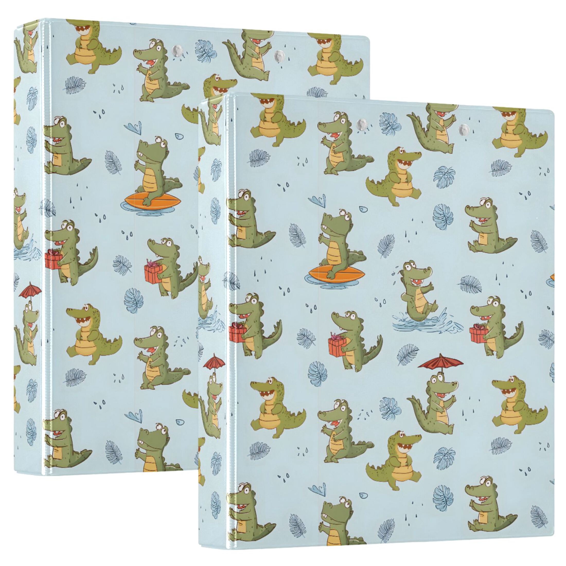 Three Ring Binder Green Crocodile 1.5 Inch Round Binder D-Rings for ...