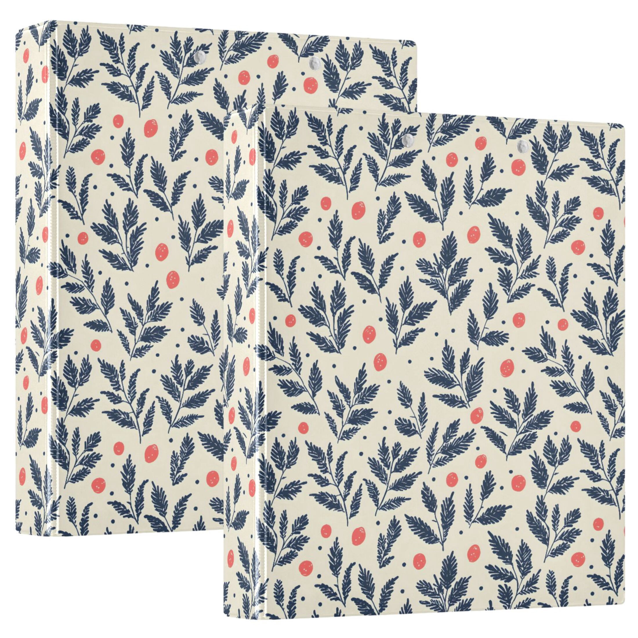 Three Ring Binder Leaf Berry Dots 1.5 Inch Round Binder D-Rings for ...