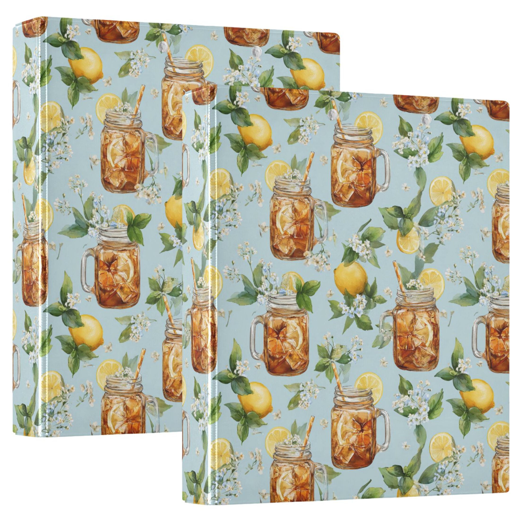Three Ring Binder Lemon and Bottle 1.5 Inch Round Binder D-Rings for ...