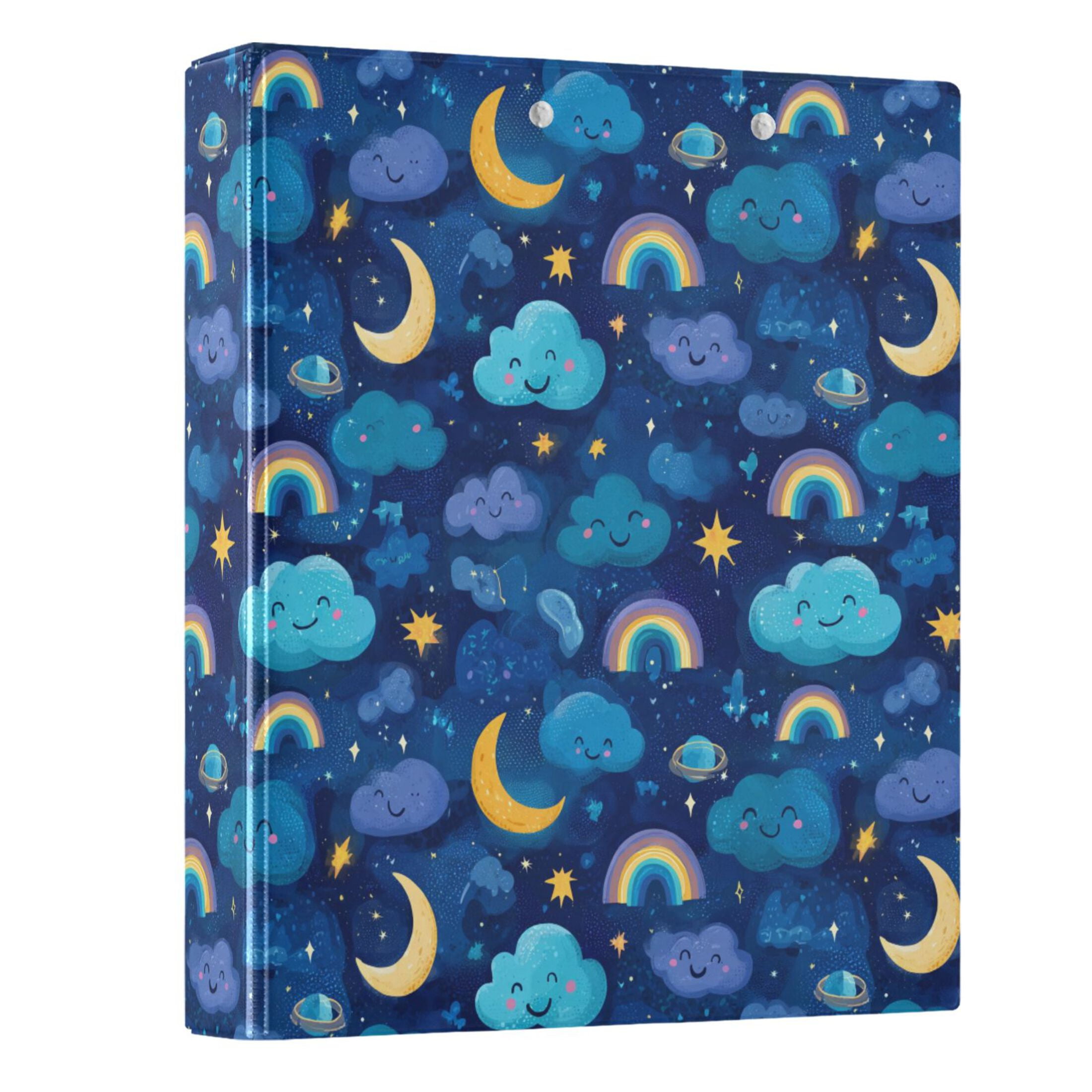 Three Ring Binder Lovely Night Sky 1.5 Inch Round Binder D-Rings for ...