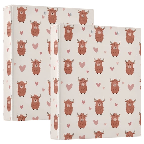 Three Ring Binder Loving Highland Cattle 1.5 Inch Round Binder D-Rings ...