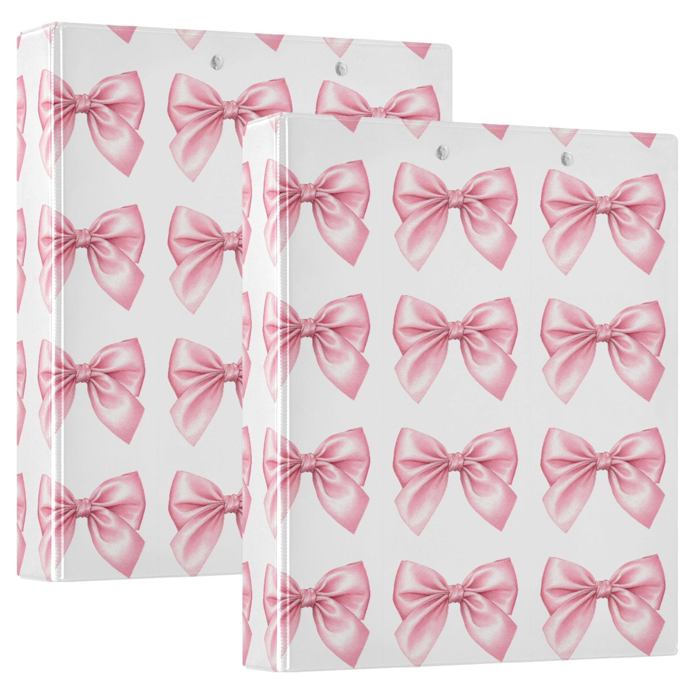Three Ring Binder Pink Bow 1.5 Inch Round Binder D-Rings for Office ...