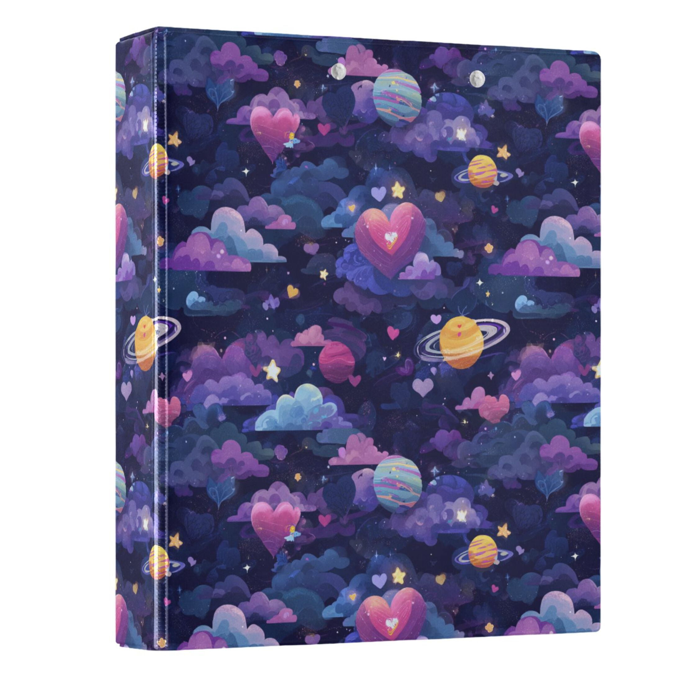 Three Ring Binder Planets and Clouds 1.5 Inch Round Binder D-Rings for ...