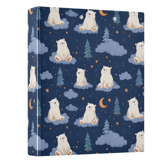 Three Ring Binder Polar Bear Cloud Tree 1.5 Inch Round Binder D-Rings ...