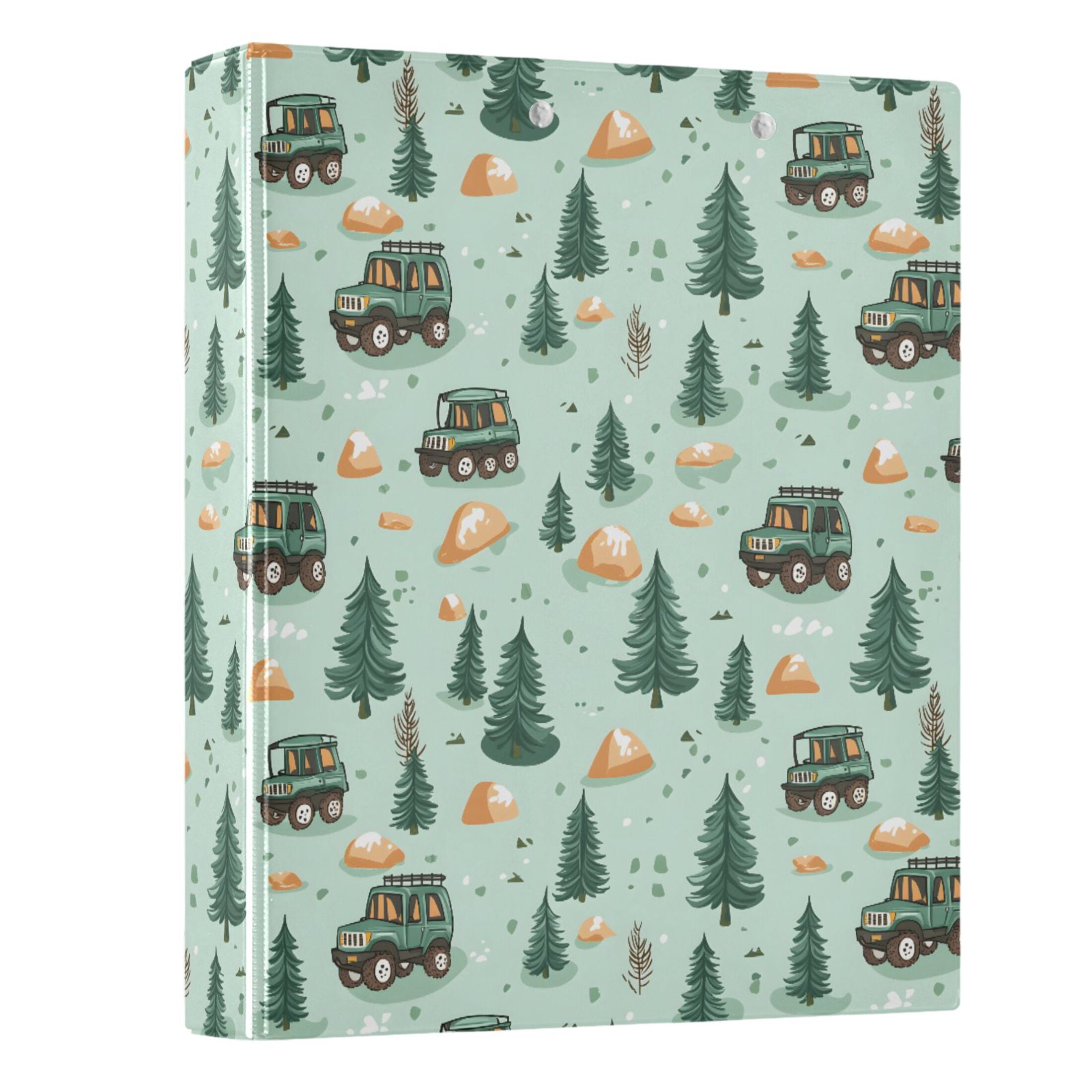 Three Ring Binder Road Cars Seamless Pines Stone 1.5 Inch Round Binder ...