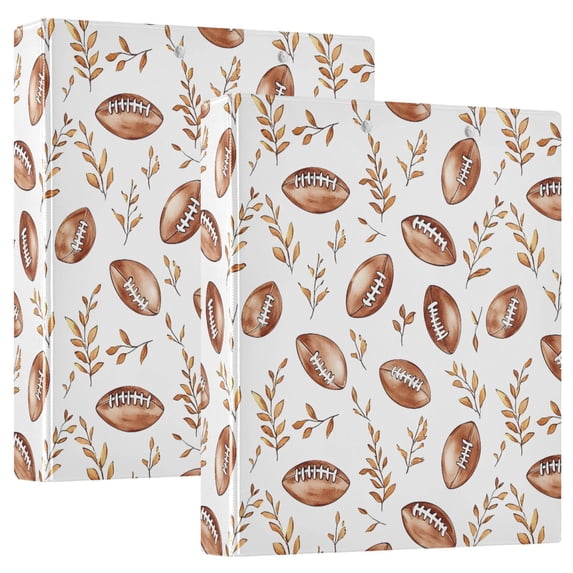 Three Ring Binder Rugby Brown Leaves Tile 1.5 Inch Round Binder D-Rings ...