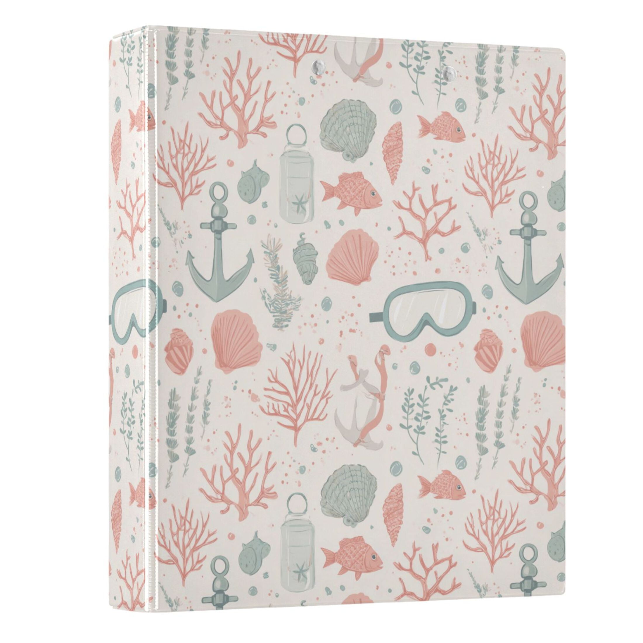 Three Ring Binder Scuba Diving Coral Fish 1.5 Inch Round Binder D-Rings ...