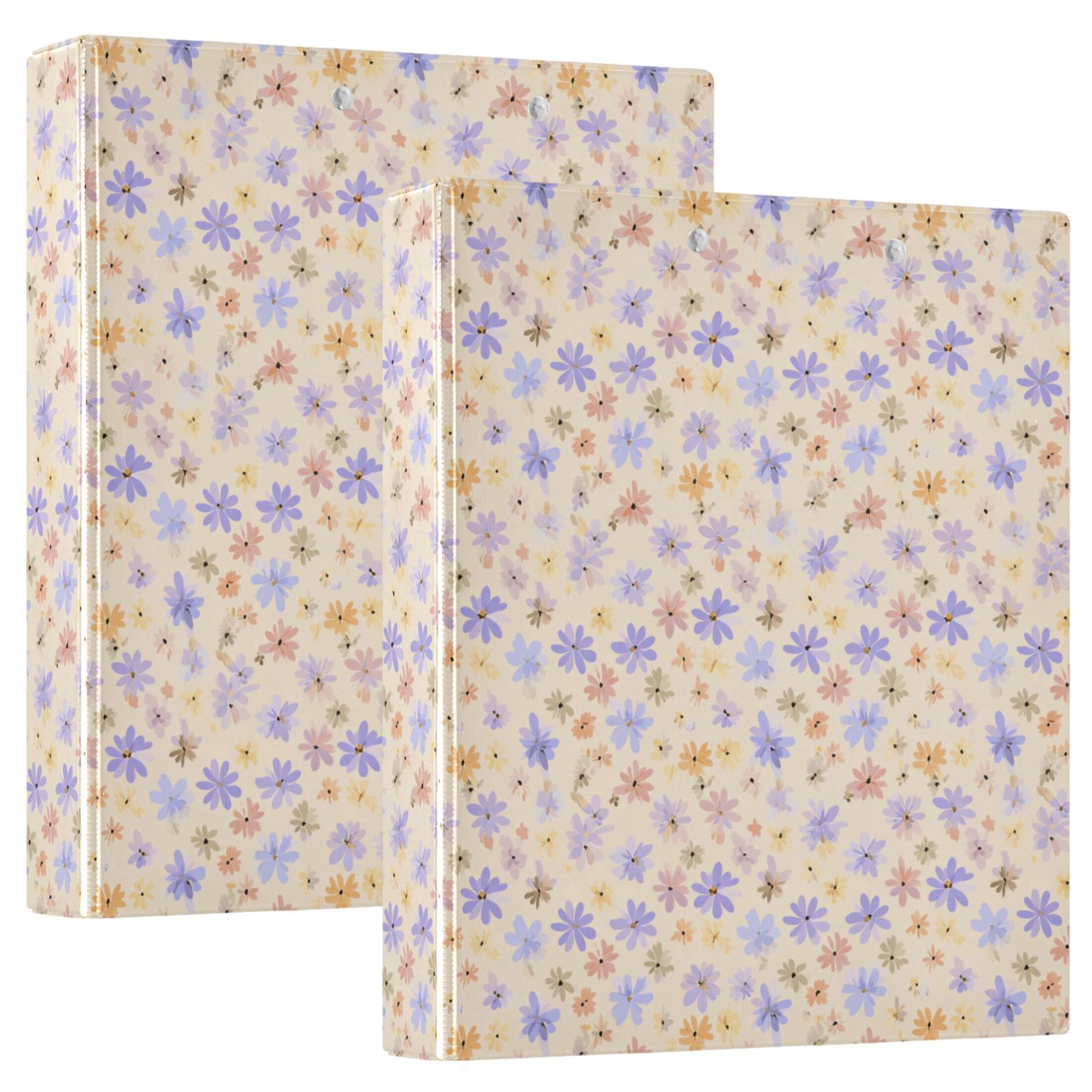 Three Ring Binder Spring Flowers 1.5 Inch Round Binder D-Rings for ...