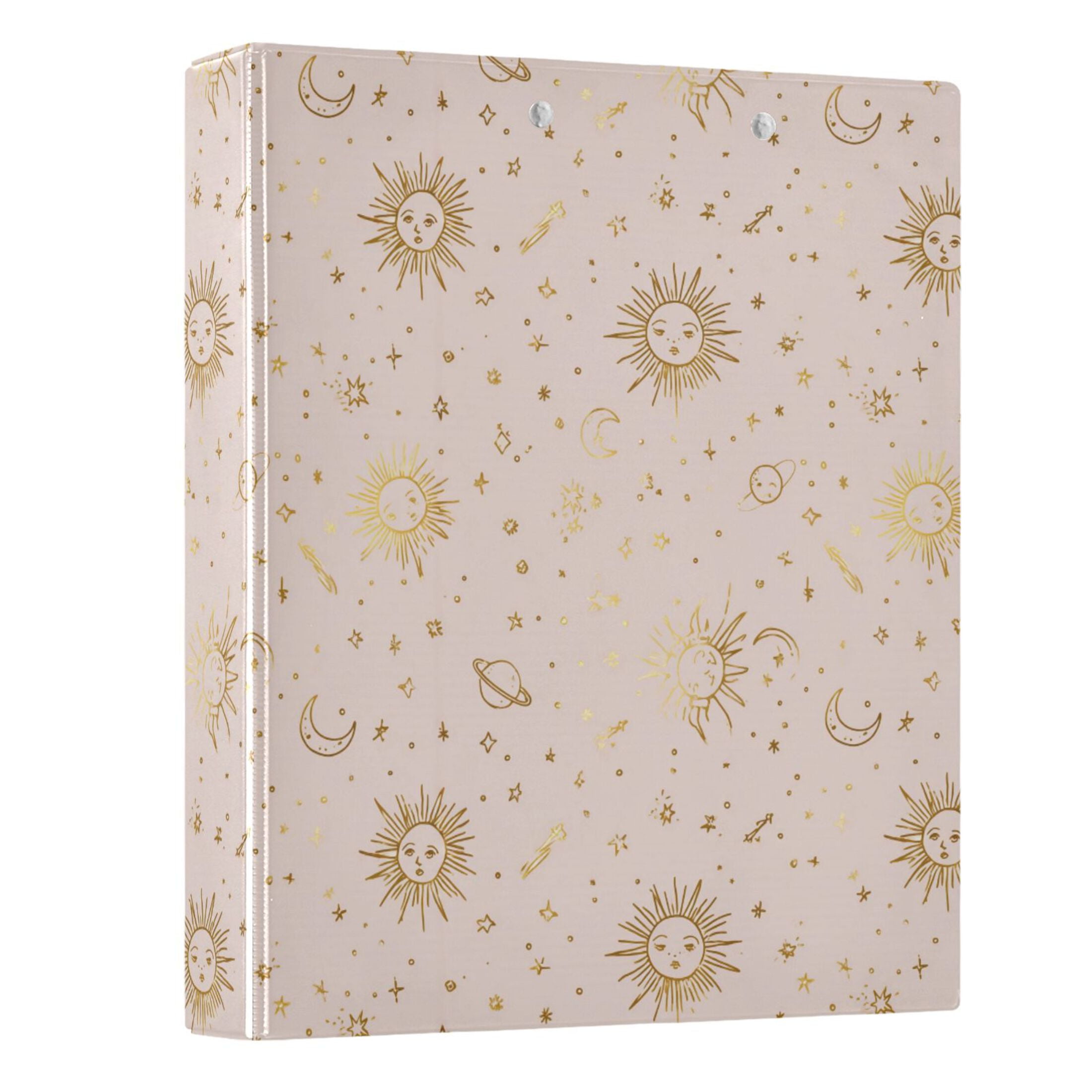 Three Ring Binder Sun Moon Stars 1.5 Inch Round Binder D-Rings for ...