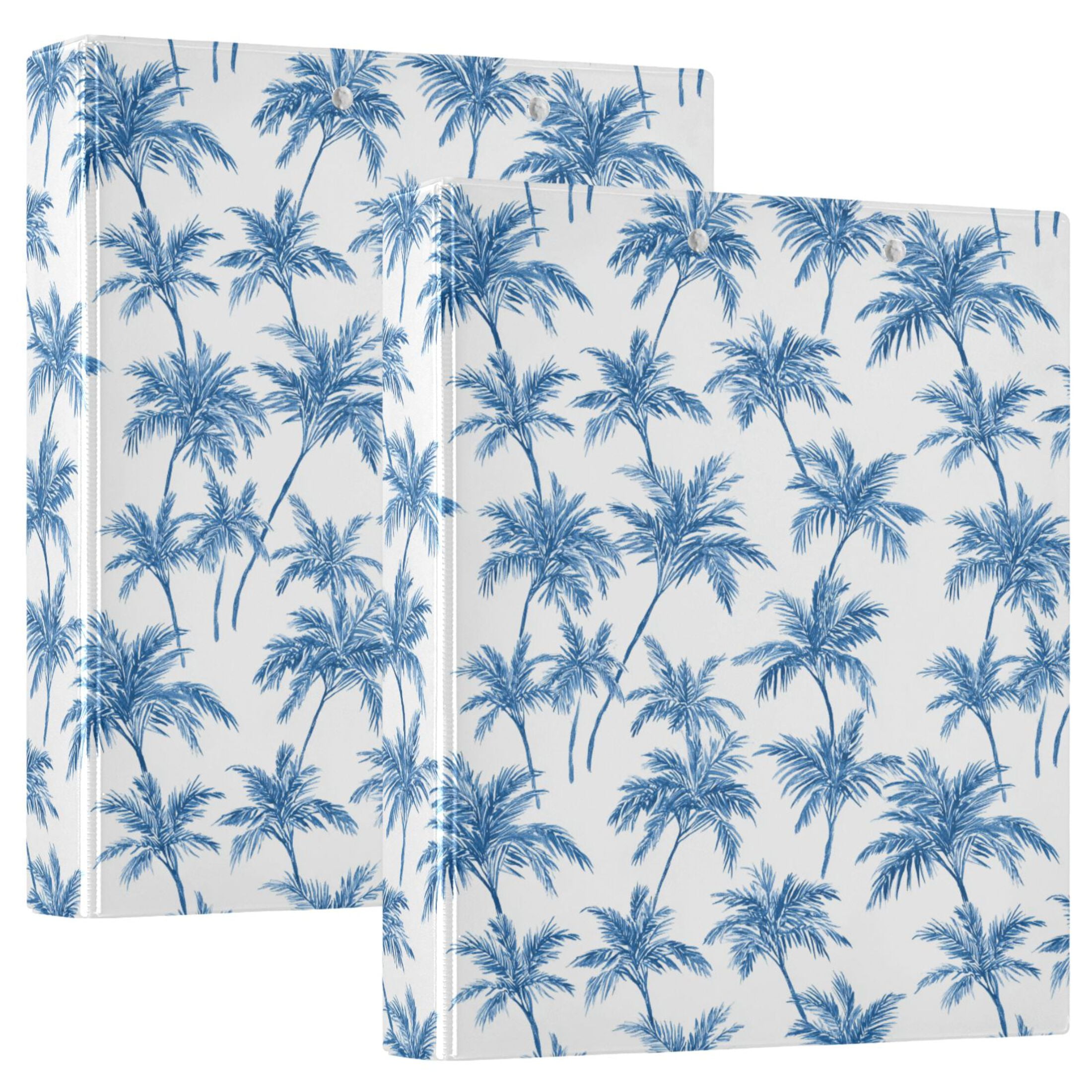 Three Ring Binder Two-colored Palm Tree 1.5 Inch Round Binder D-Rings ...