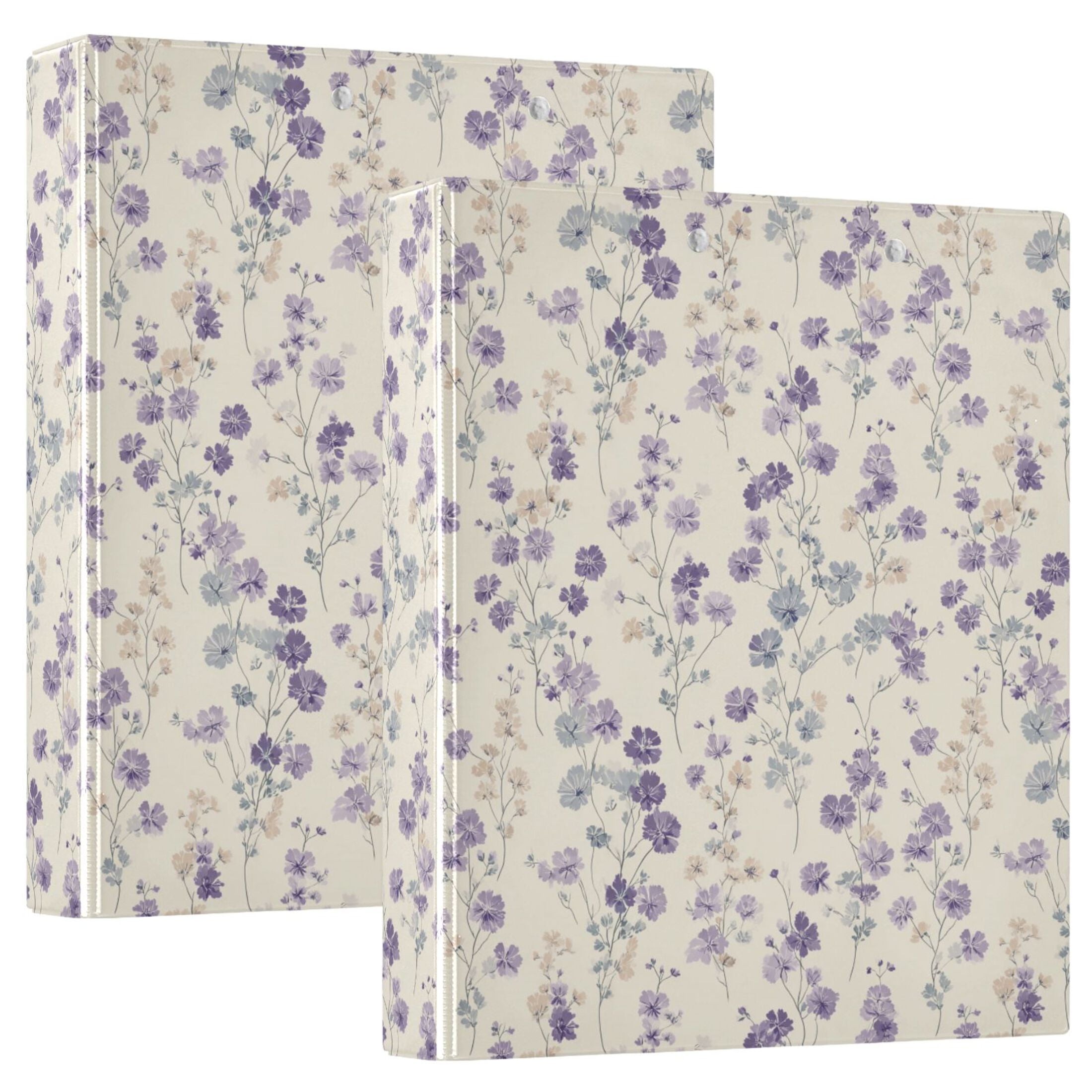Three Ring Binder Violets and Wildflowers 1.5 Inch Round Binder D-Rings ...