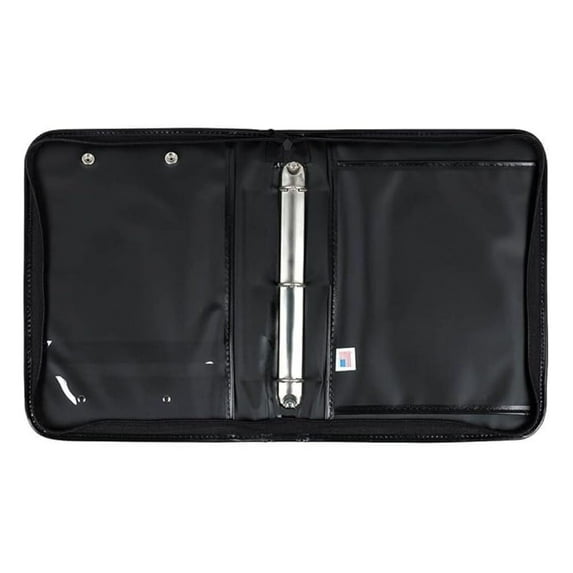 Three-Ring Document Holder - Black Padded Vinyl Forms Organizer, 10x13 ...