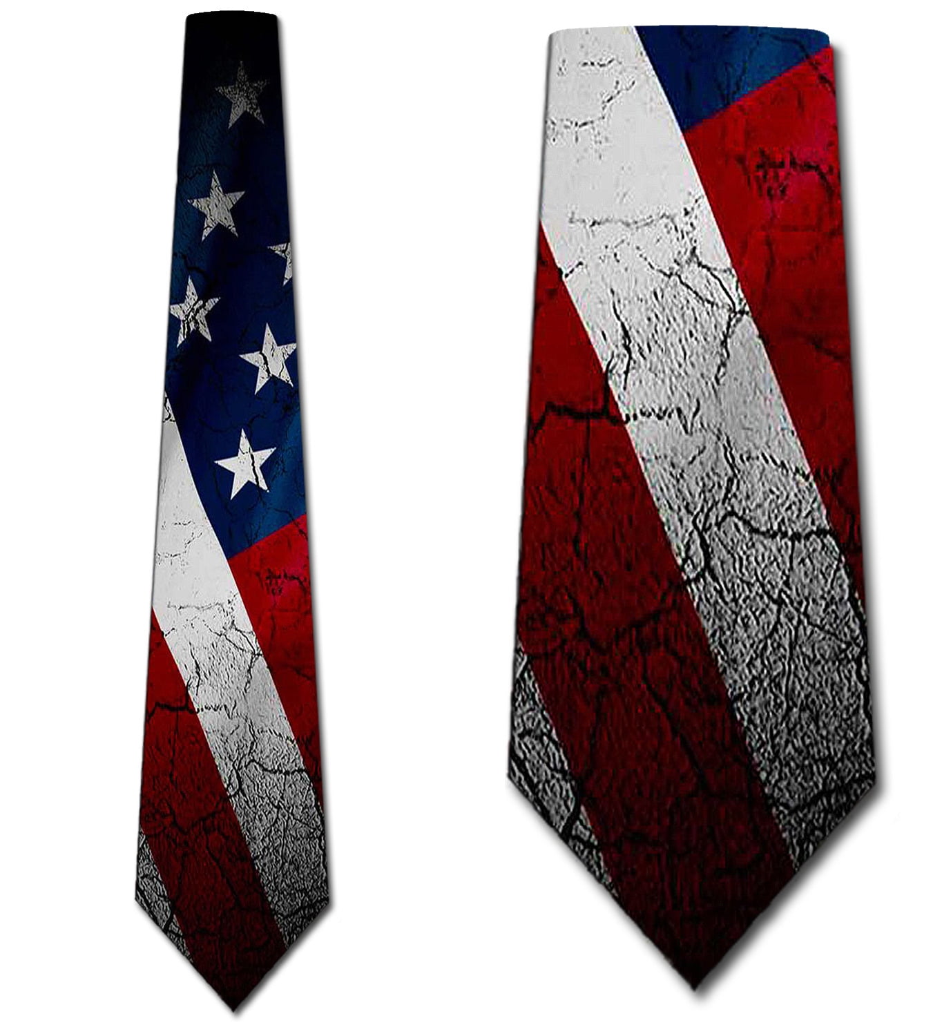 Flag Ties Mens Patriotic Distressed American US Flag Necktie by Three ...