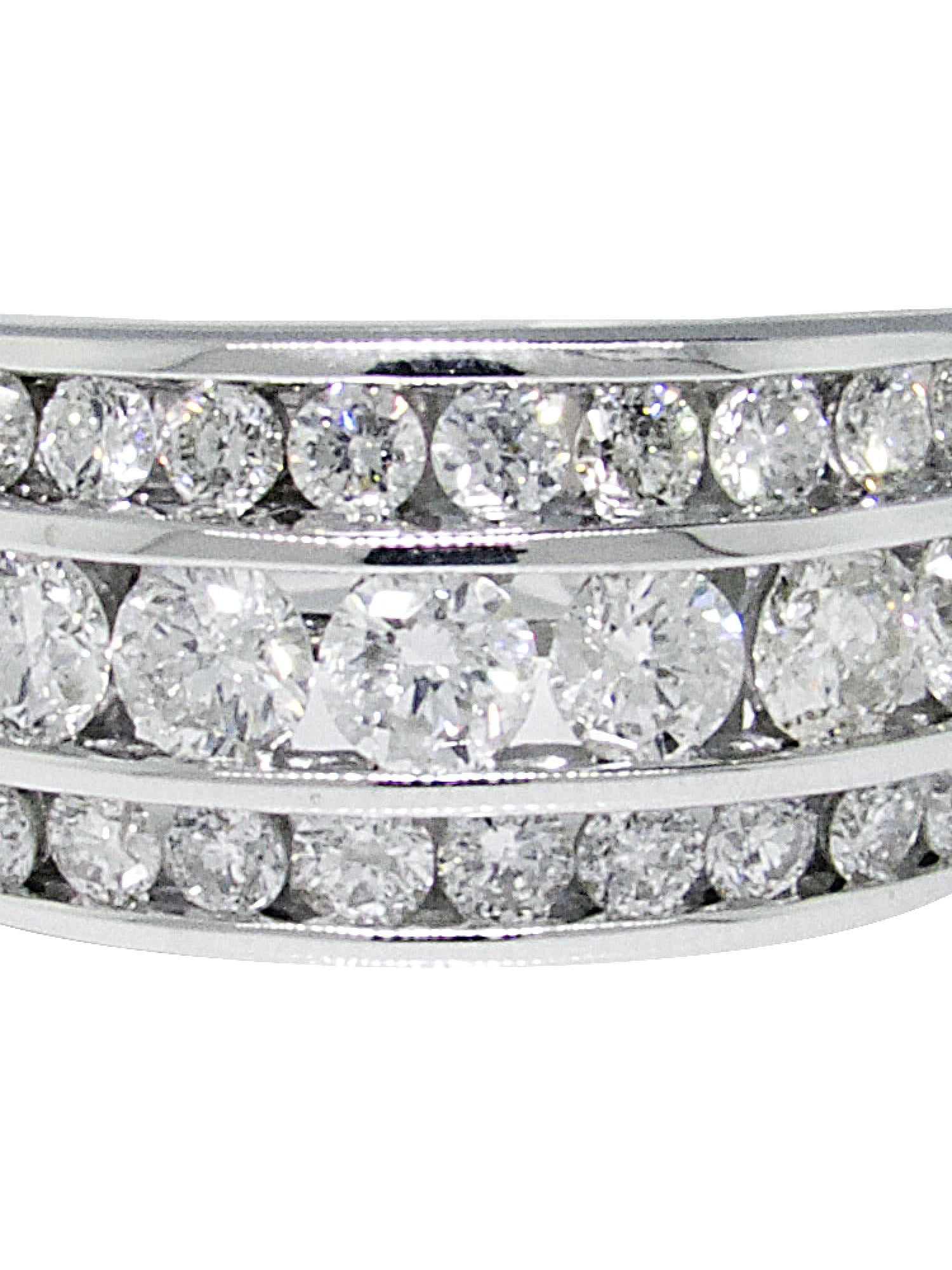 Three Row Channel Round Cut Diamond Ring (2.5 Ct) - Walmart.com