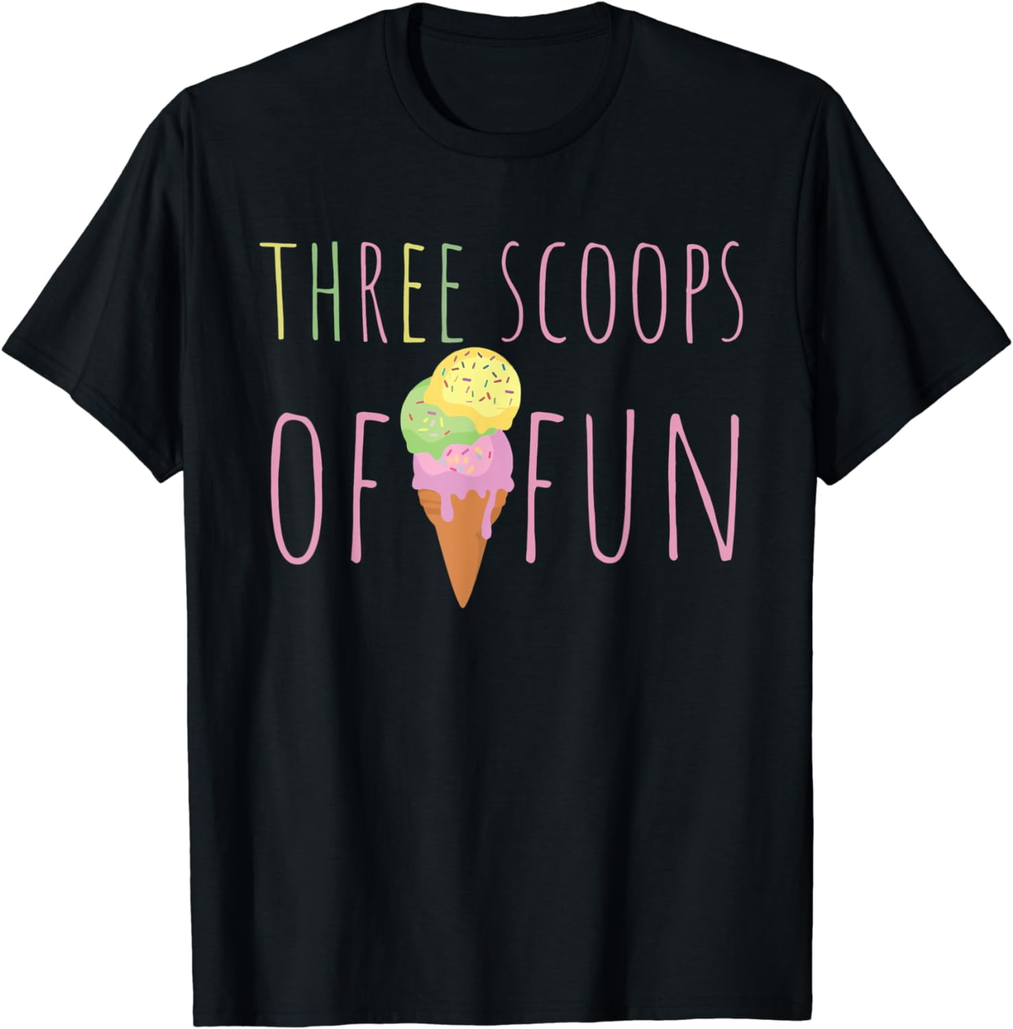 Three Scoops Of Fun Ice Cream Girls 3rd Birthday T-Shirt - Walmart.com