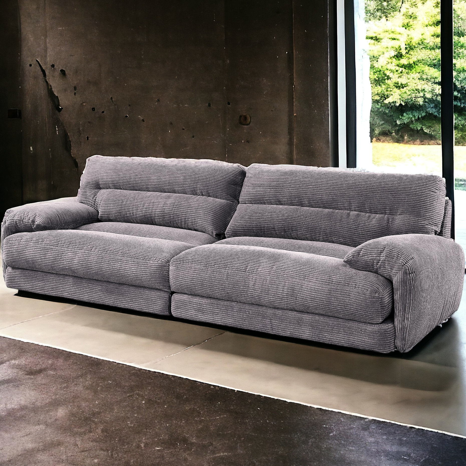 Three - Seat Gray Corduroy Loveseat for Guests | Comfortable and ...