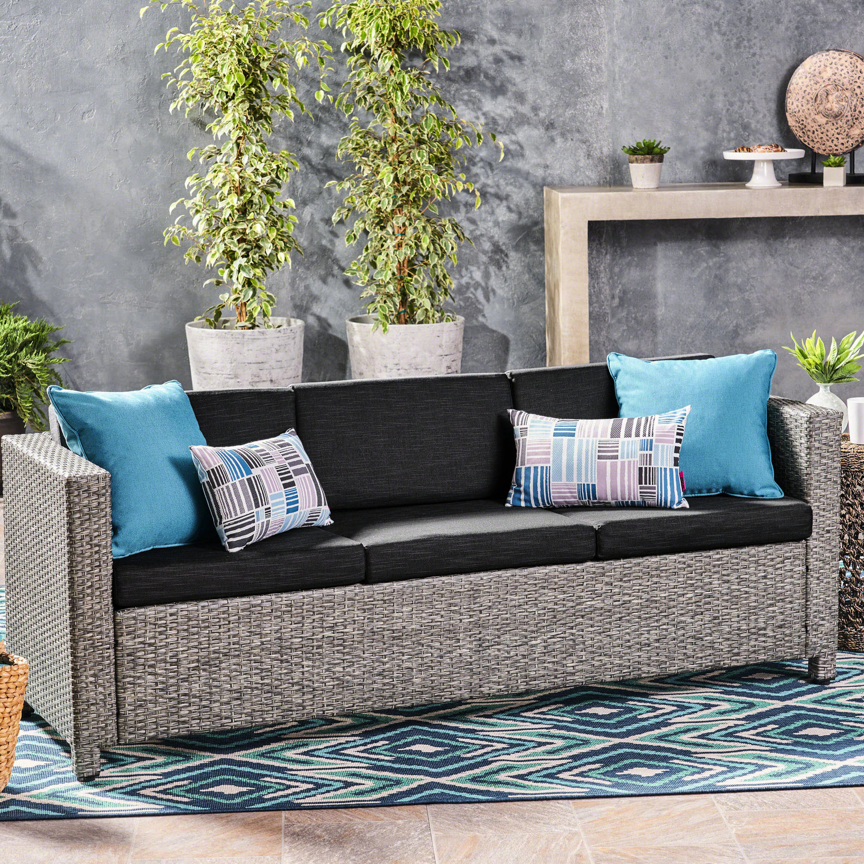 Three - Seater Outdoor Relaxation Furniture / Sturdy Frame, Water ...