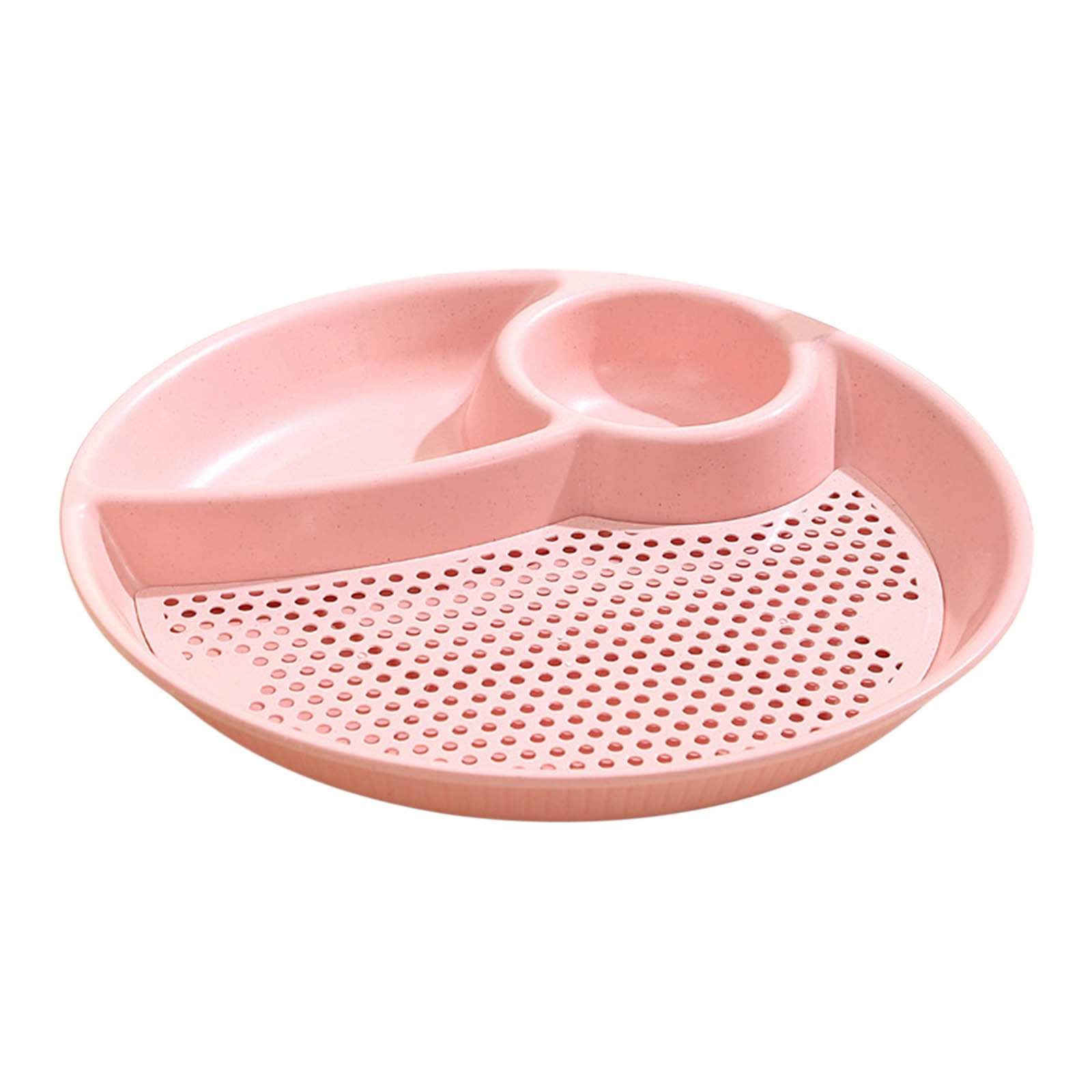 Three-Section Food Tray, Stainless Steel Construction, Non-Slip Base ...