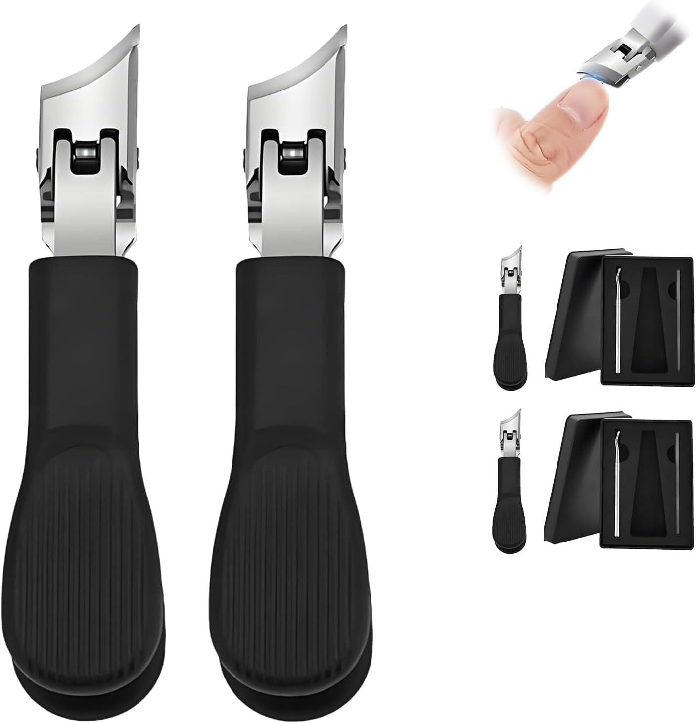 Three Sets of Eagle Beak Beveled Nail Clippers,Wide Jaw Opening Anti ...