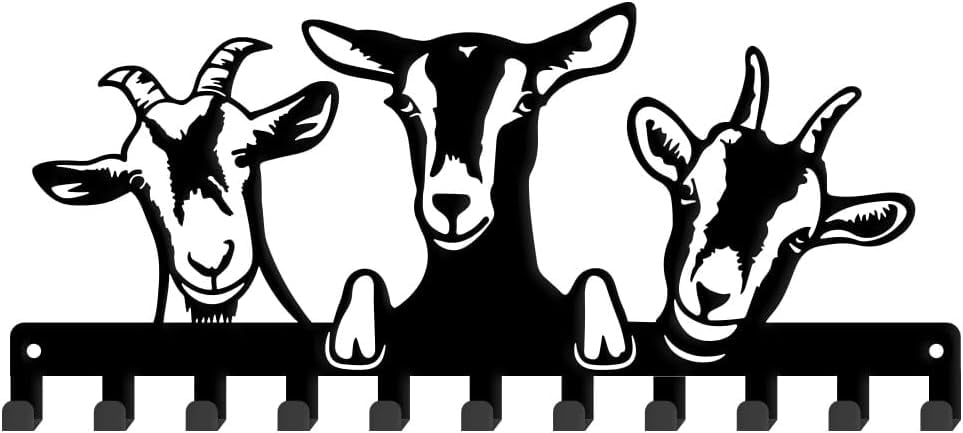 Three Sheep Hooks Key Holder Goats Wall Mounted Door Key Organizer for ...