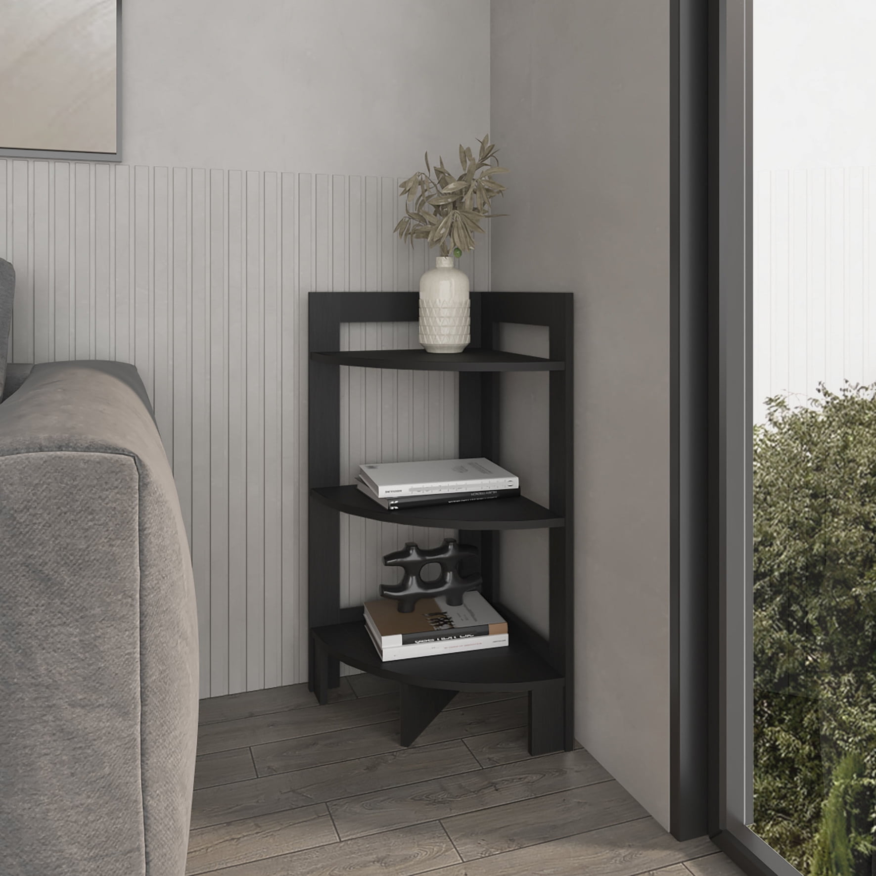 Three - Shelf Corner Rack | Store Decor in Office Nooks | Pine with ...
