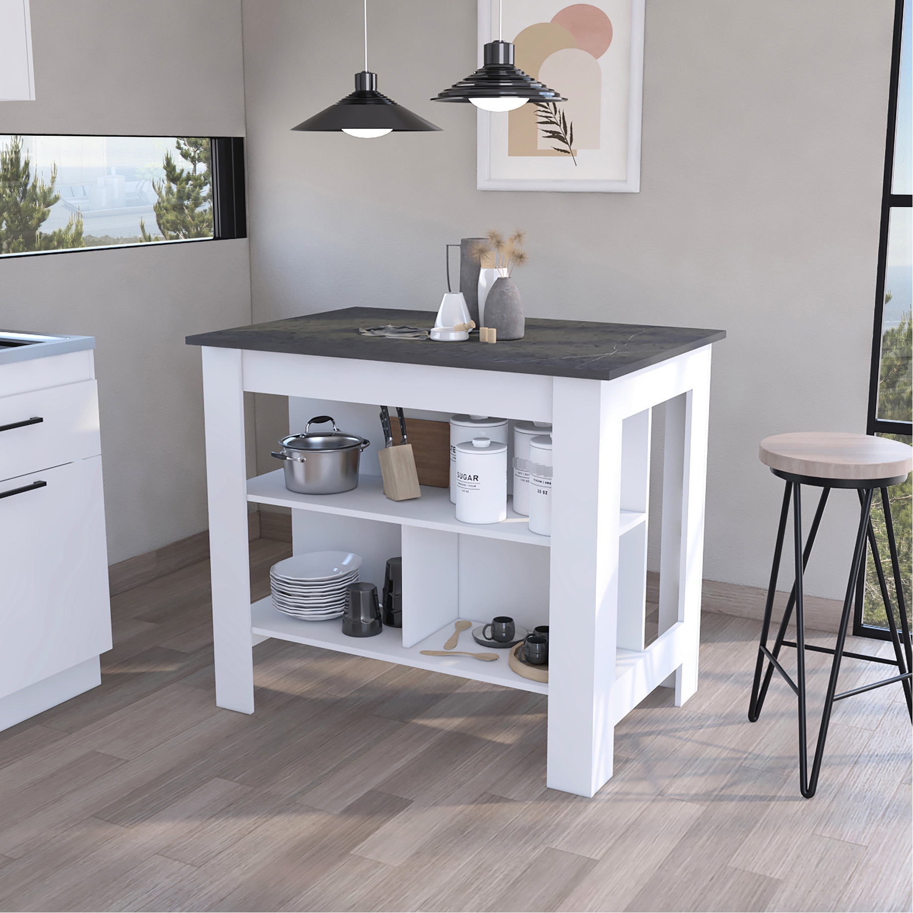 Three - Shelf Kitchen Island | Multicolor Design | Easy to Assemble ...