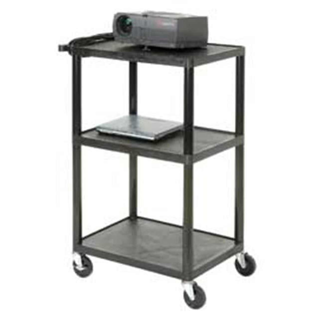 Three Shelves Plastic Audio Visual & Instrument Cart, 32 x 24 x 54 in ...