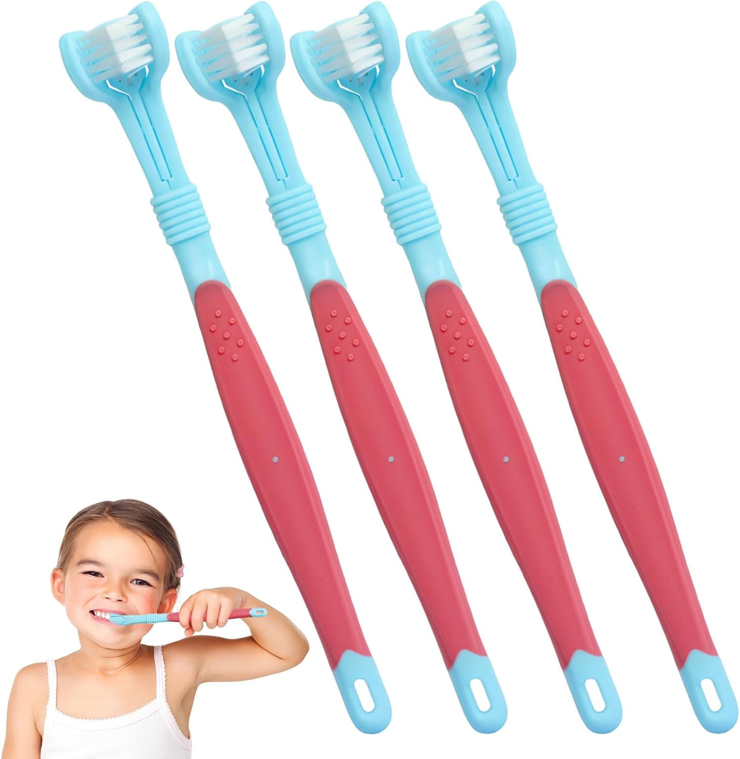 Three Sided Toothbrush For Kids Suitable For Adult And Child Dental ...