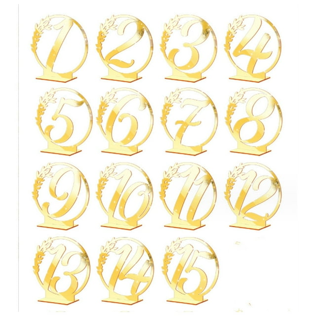 Three Silver Acrylic Wedding Digital Table Number Card Table Seat Card Table Decoration Table